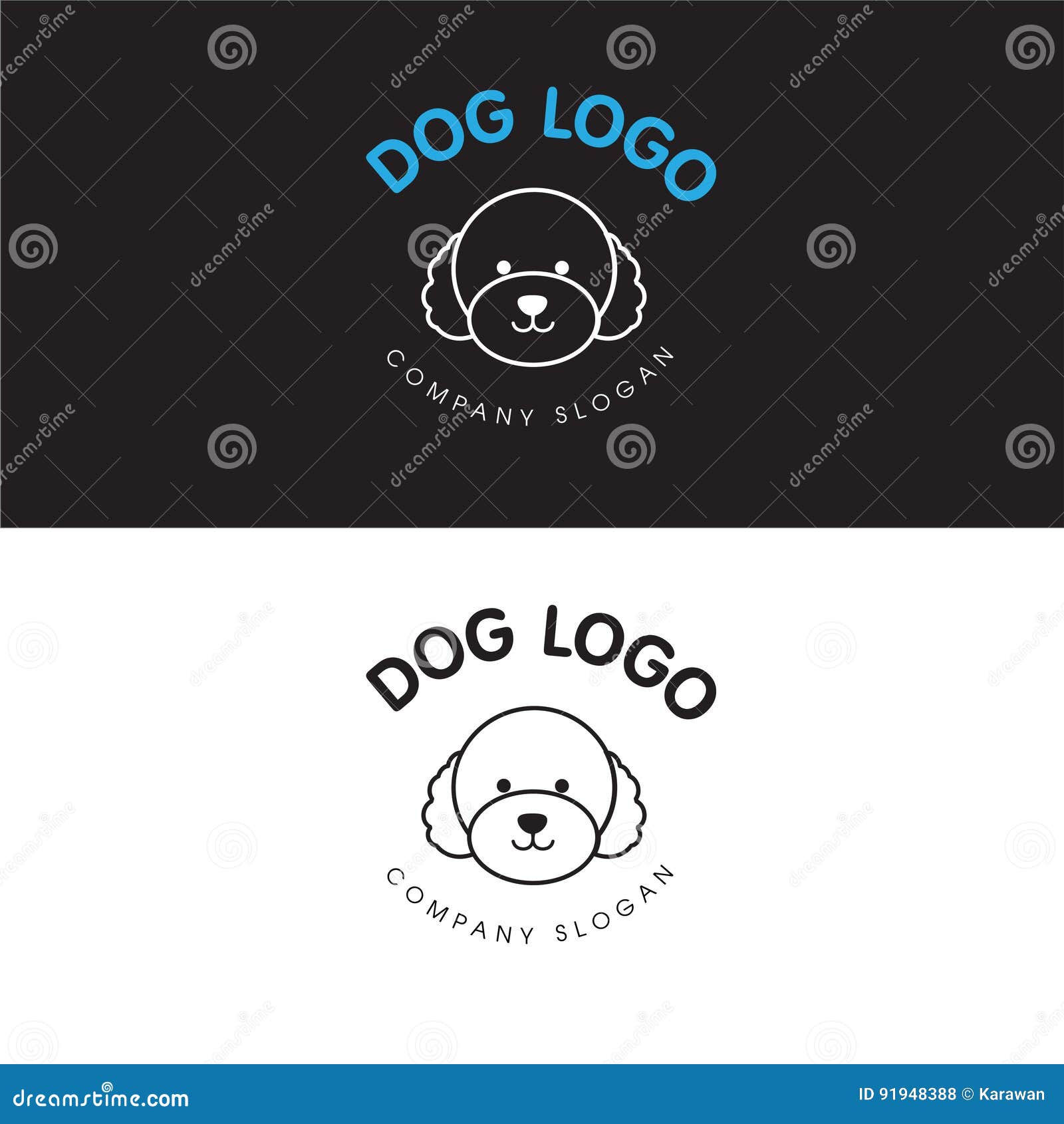 Chien De Caniche Logo Design Illustration de Vecteur - Illustration du ...