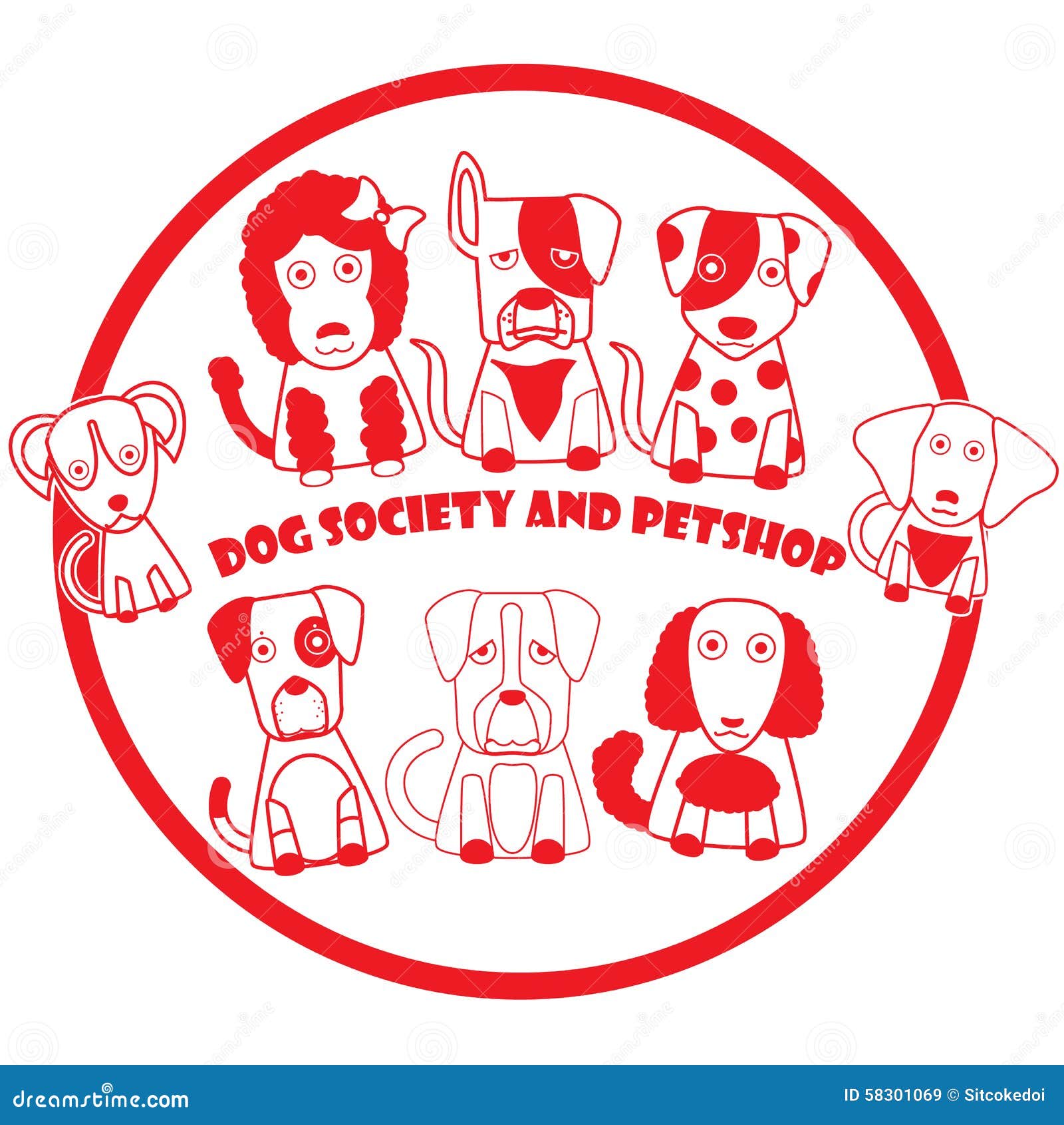 Chien rouge de timbre illustration de vecteur. Illustration du ...