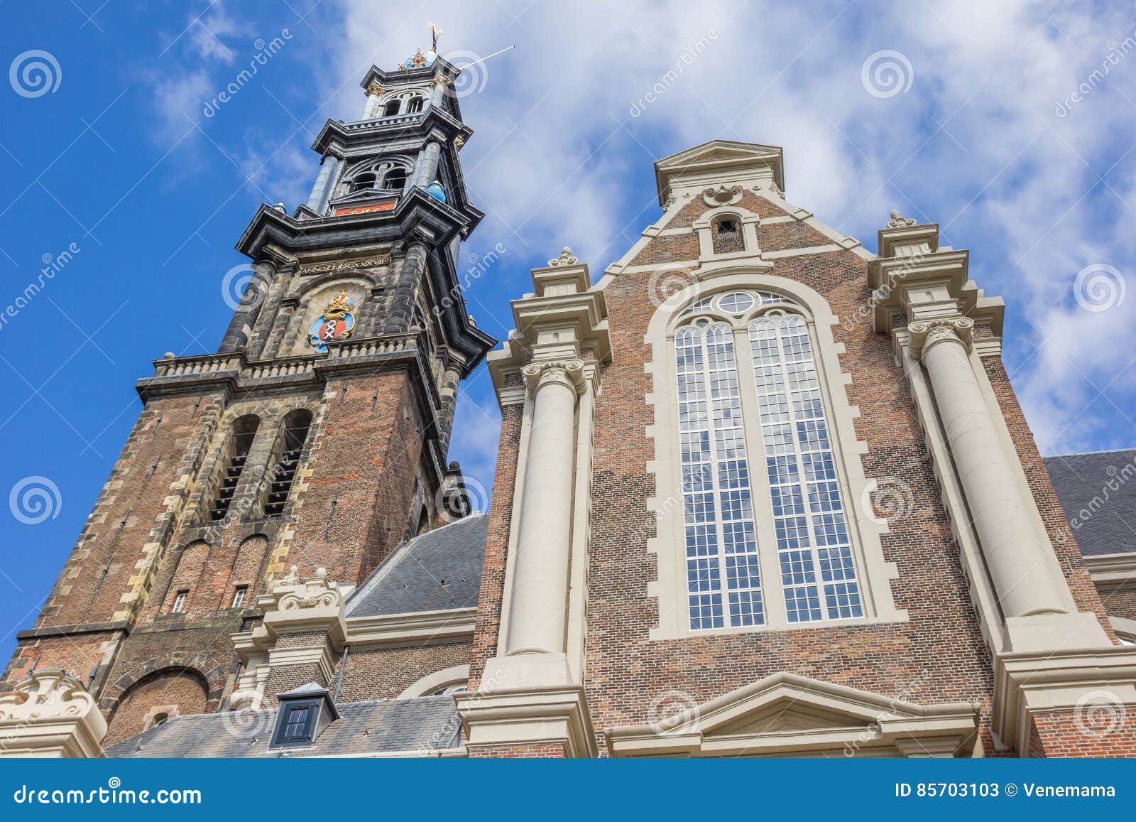 Chiesa Di Westerkerk Nel Centro Storico Di Amsterdam Immagine Stock ...