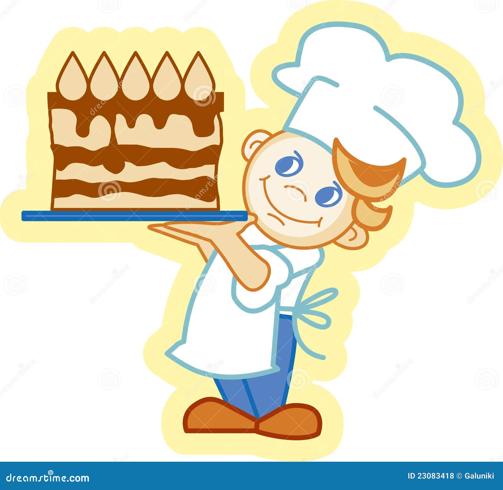 Chif with cake stock vector. Illustration of dessert - 23083418