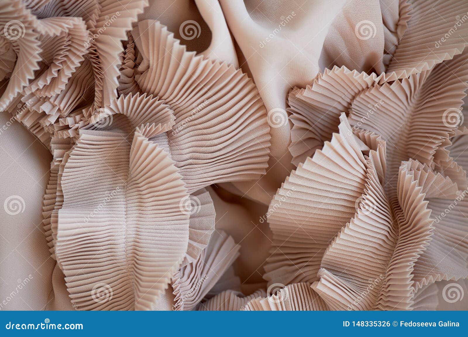 Chiffon Ripple Cream-colored, Powdery Shade.the Texture is Close. Stock ...