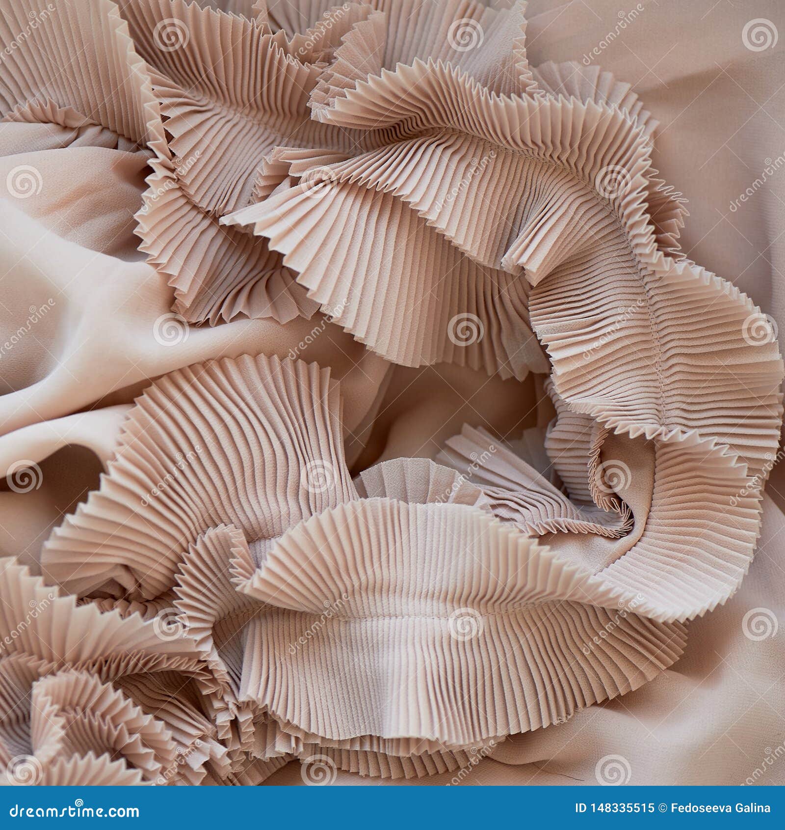 Chiffon Ripple Cream-colored, Powdery Shade.the Texture is Close. Stock ...