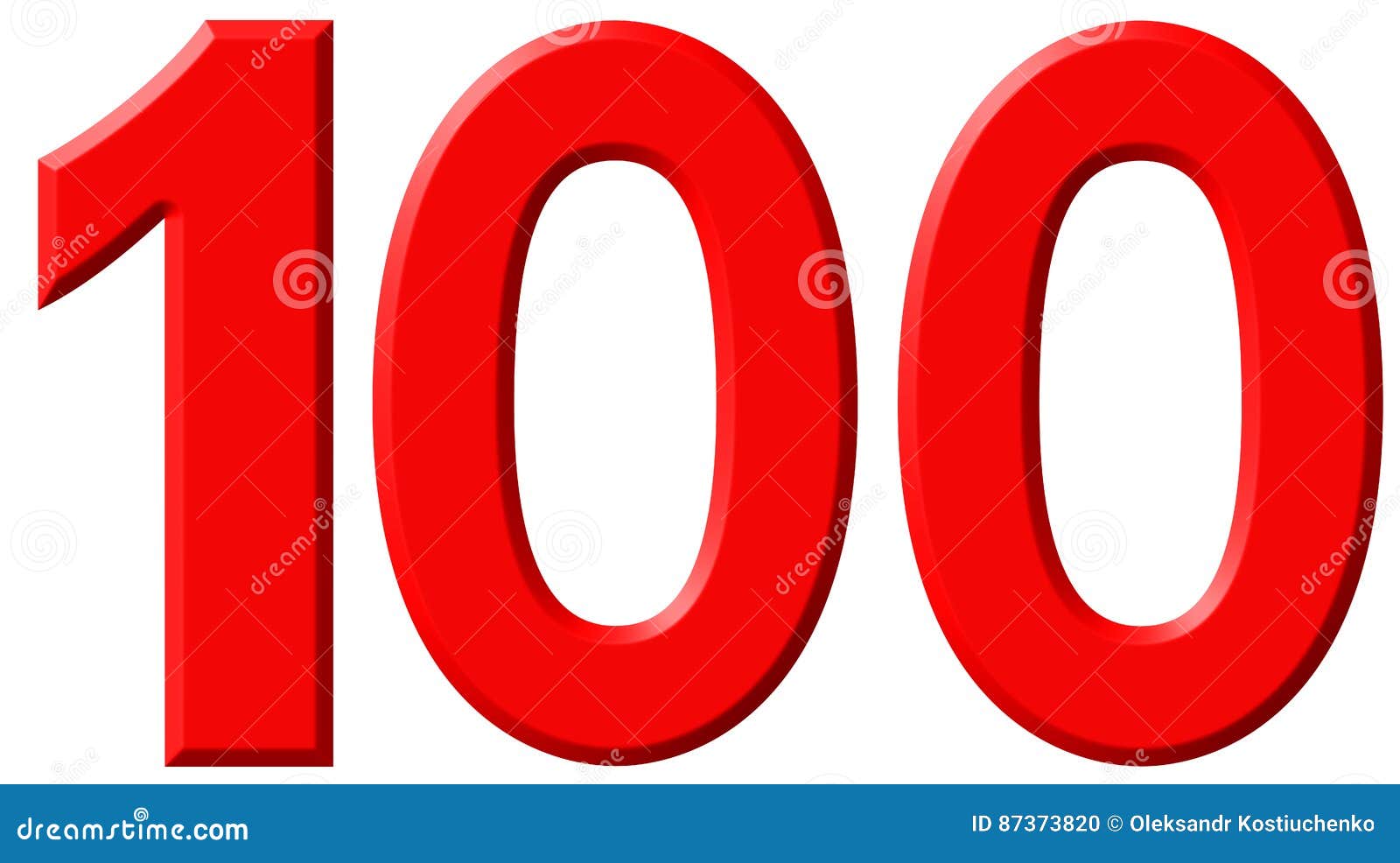 Chiffre 100, Cent, D'isolement Sur Le Fond Blanc, 3d Illustration Stock ...