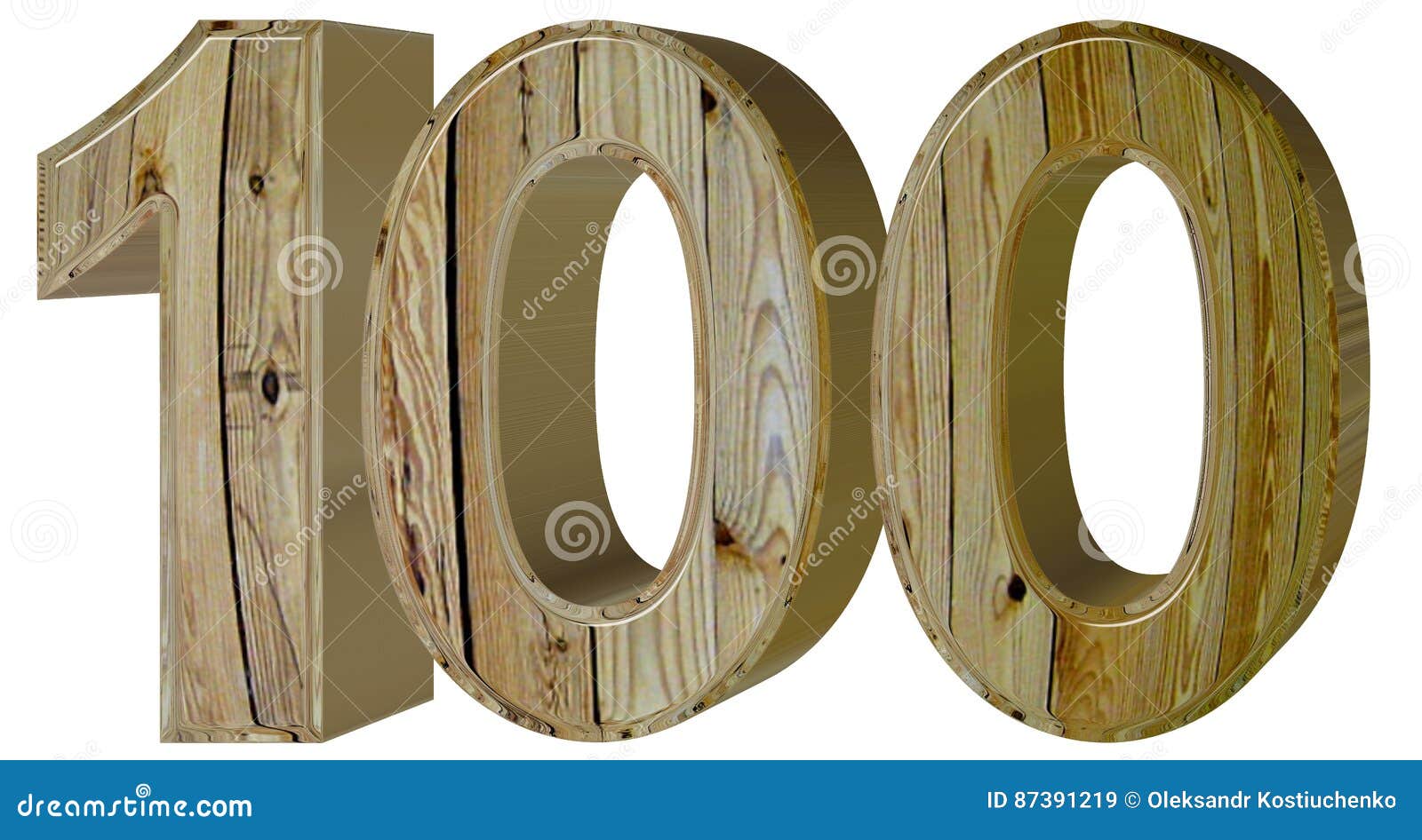 Chiffre 100, Cent, D'isolement Sur Le Fond Blanc, Rende 3d Illustration ...