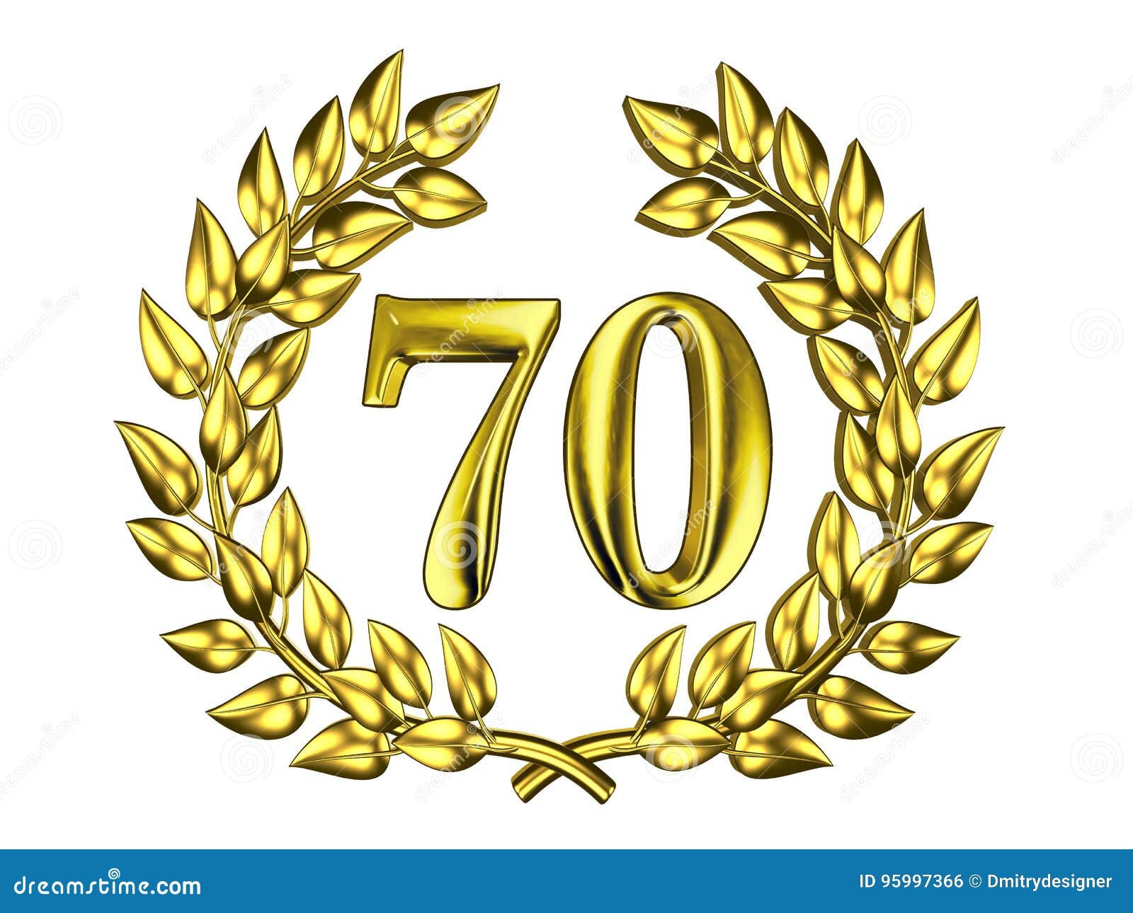 Chiffre D'or De 70 Dans Une Guirlande D'or Illustration Stock ...