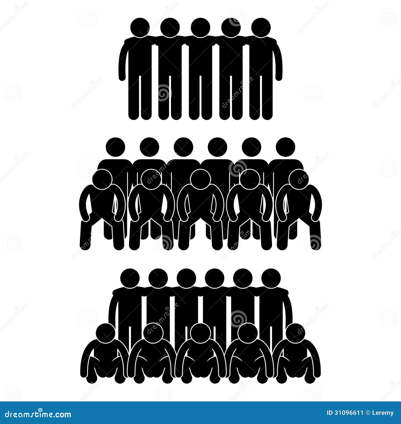 Chiffre Pictogra De Team Group Teammate Teamwork Stick Illustration de ...