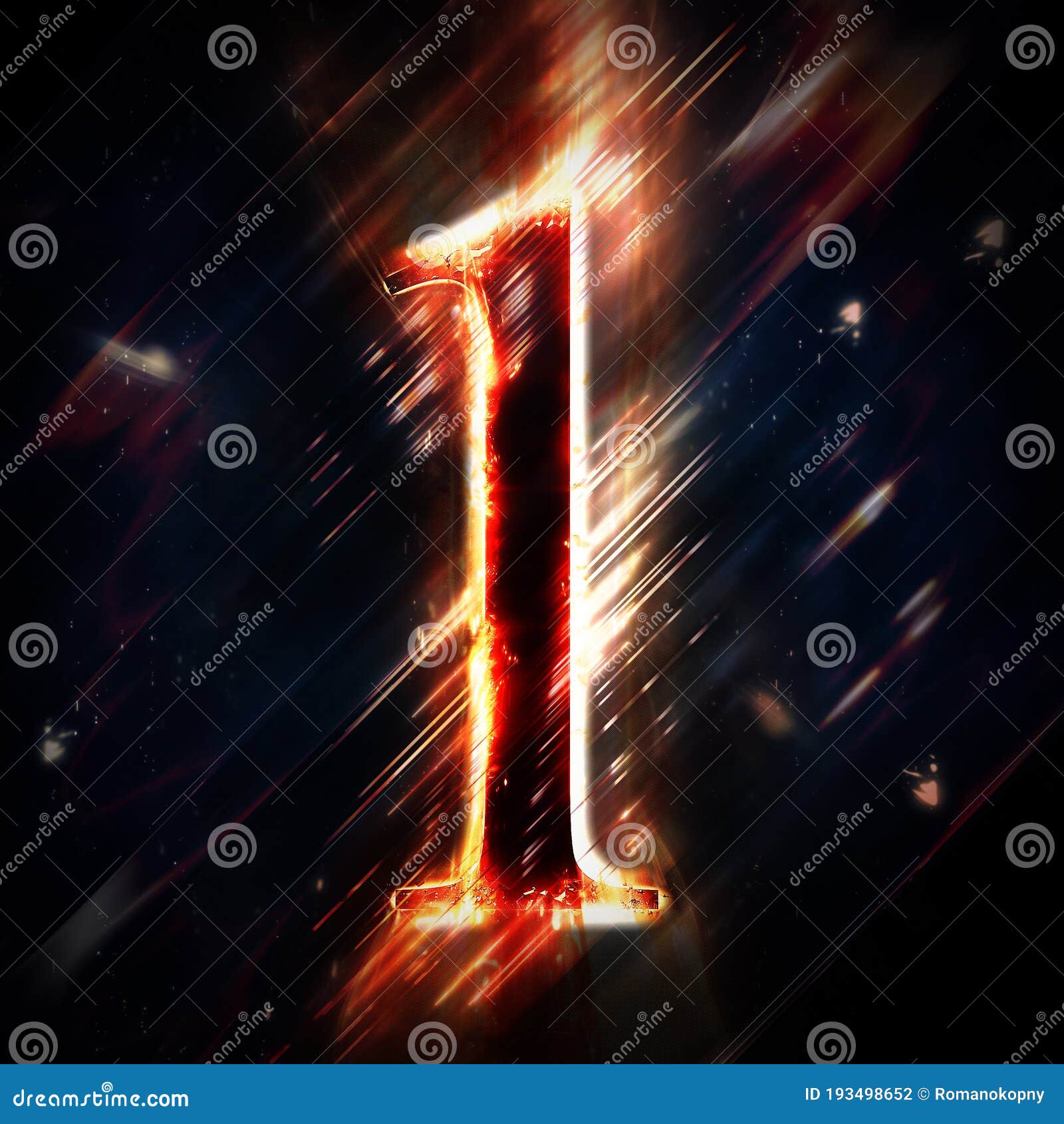 Chiffre 1 rouge illustration stock. Illustration du chiffre - 193498652
