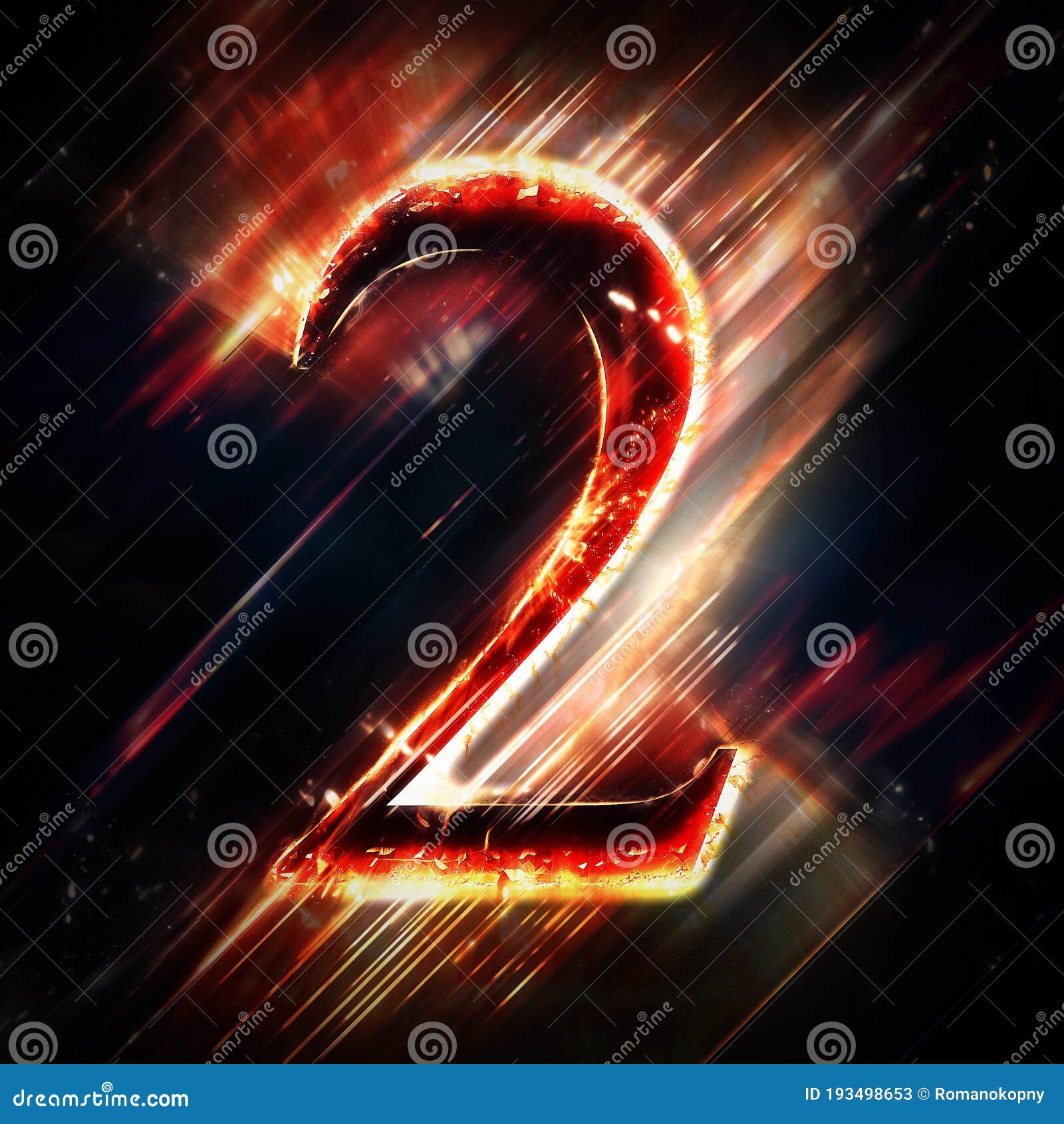 Chiffre 2 rouge illustration stock. Illustration du conceptuel - 193498653