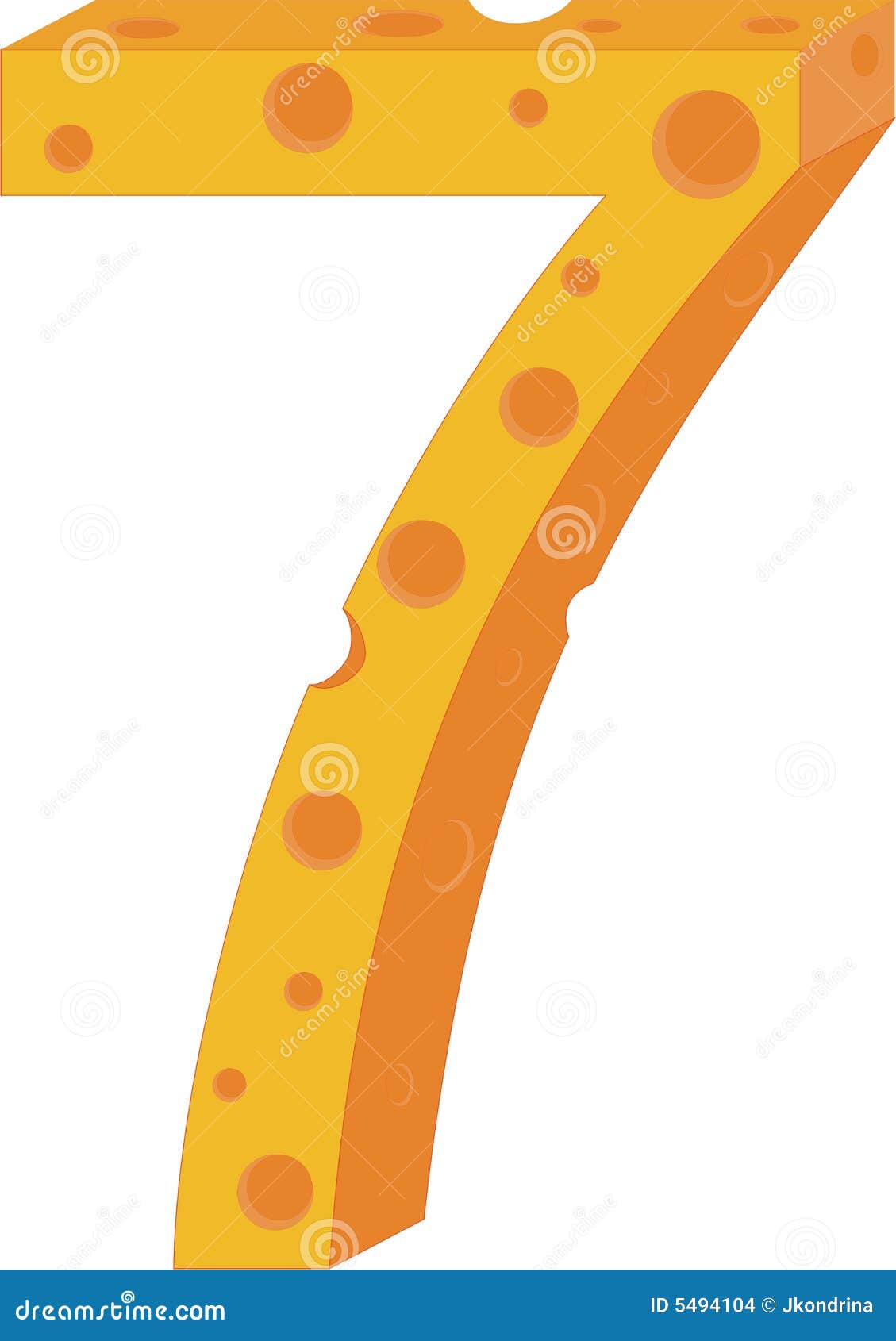 Chiffre Sept De Fromage De Vecteur Illustration de Vecteur ...