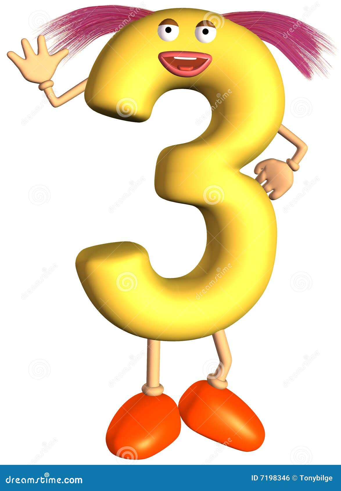 Chiffre Trois De Caractère Image libre de droits - Image: 7198346