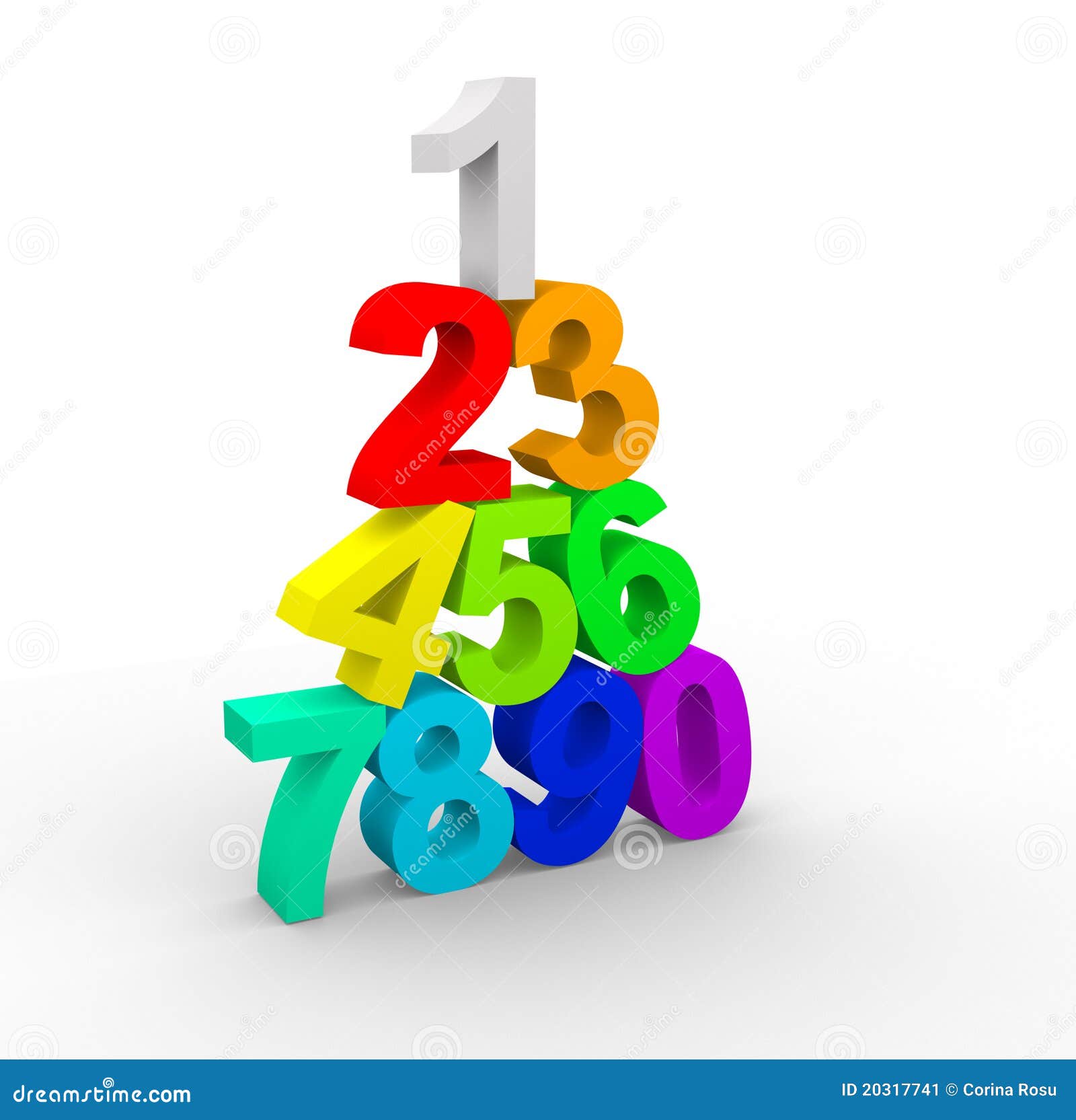 Chiffres de pyramide illustration stock. Illustration du chiffre - 20317741