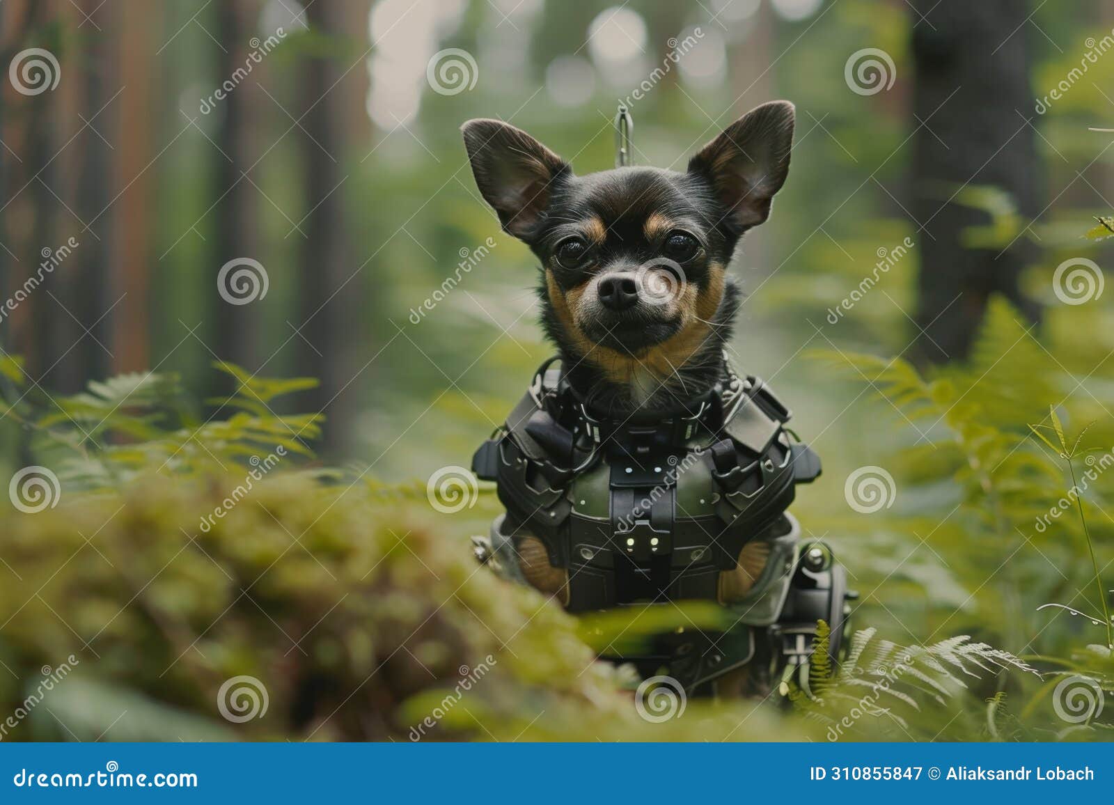 Chihuahua Robot Dog in Nature. the Helper Dog Stock Image - Image of ...