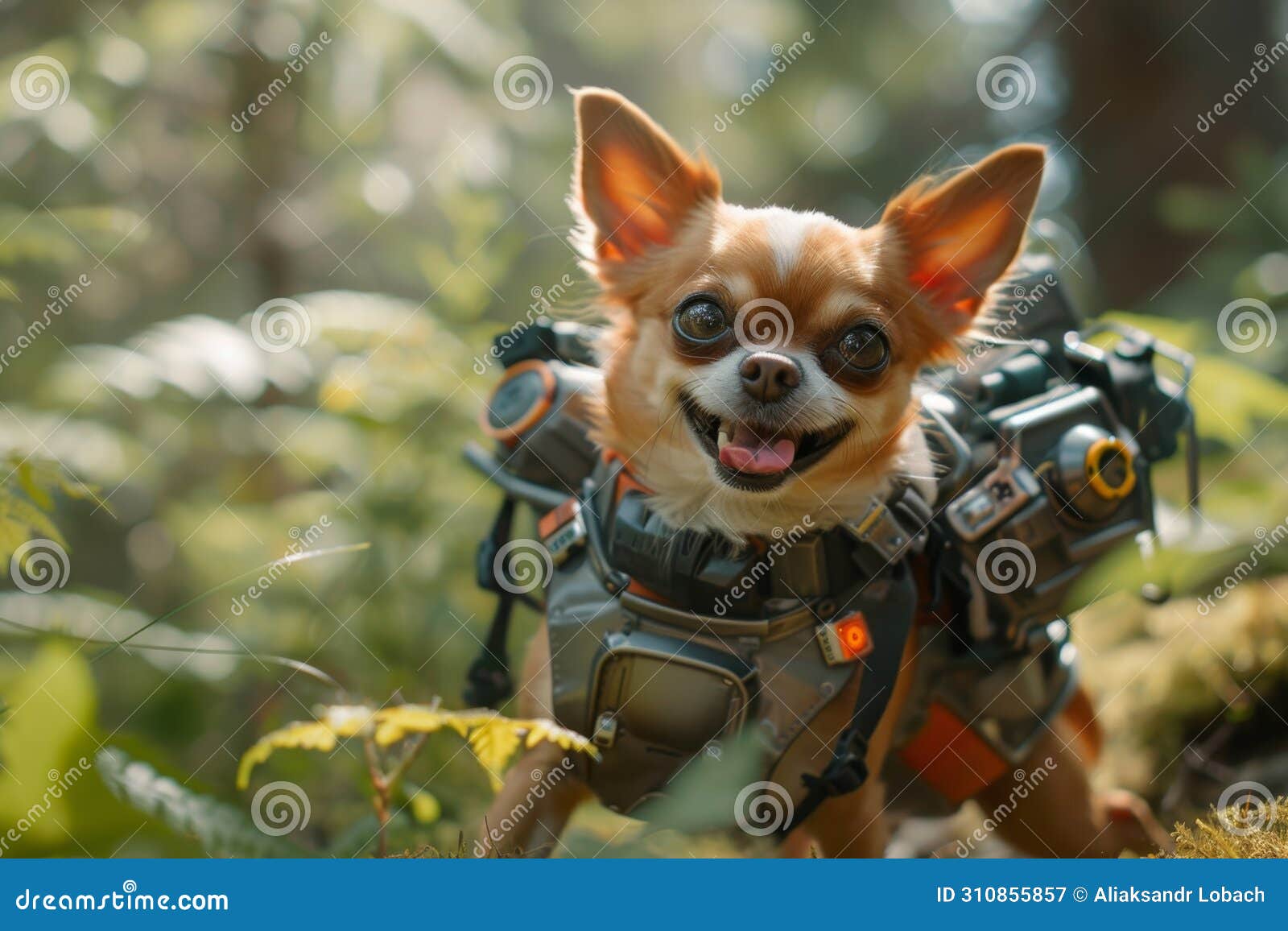 Chihuahua Robot Dog in Nature. the Helper Dog Stock Image - Image of ...