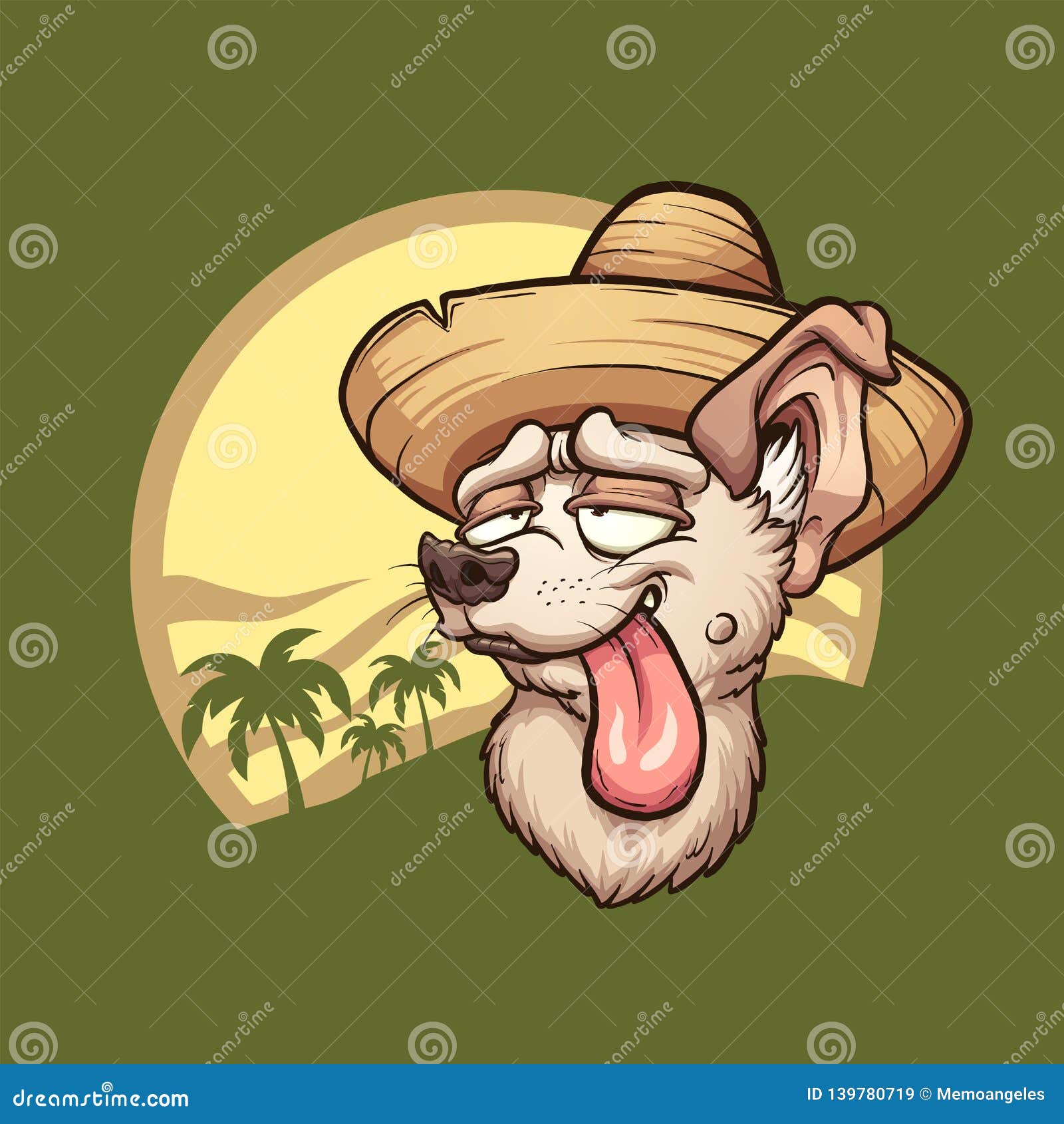 Cartoon Relaxed Chihuahua Dog With Tongue Out Wearing A Sombrero ... Cartoon Relaxed Chihuahua Dog With Tongue Out Wearing A Sombrero ...