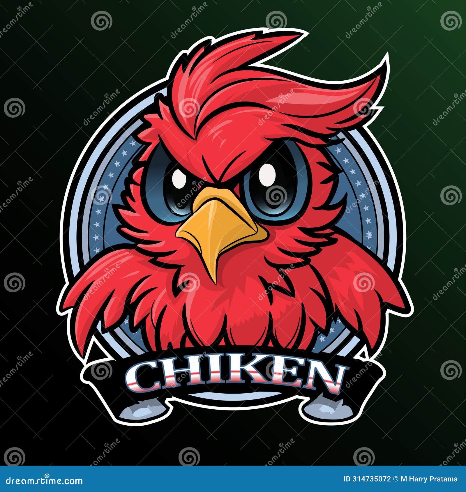 Chiken Mascot Logo Design Illustration for Sport or E-sport Team Stock ...