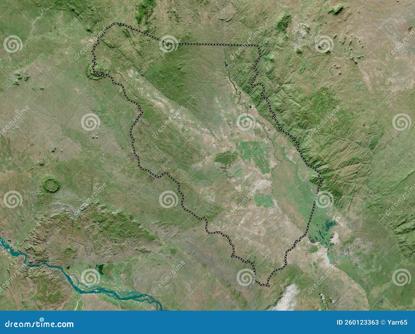 Chikwawa, Malawi. High-res Satellite. No Legend Stock Illustration ...