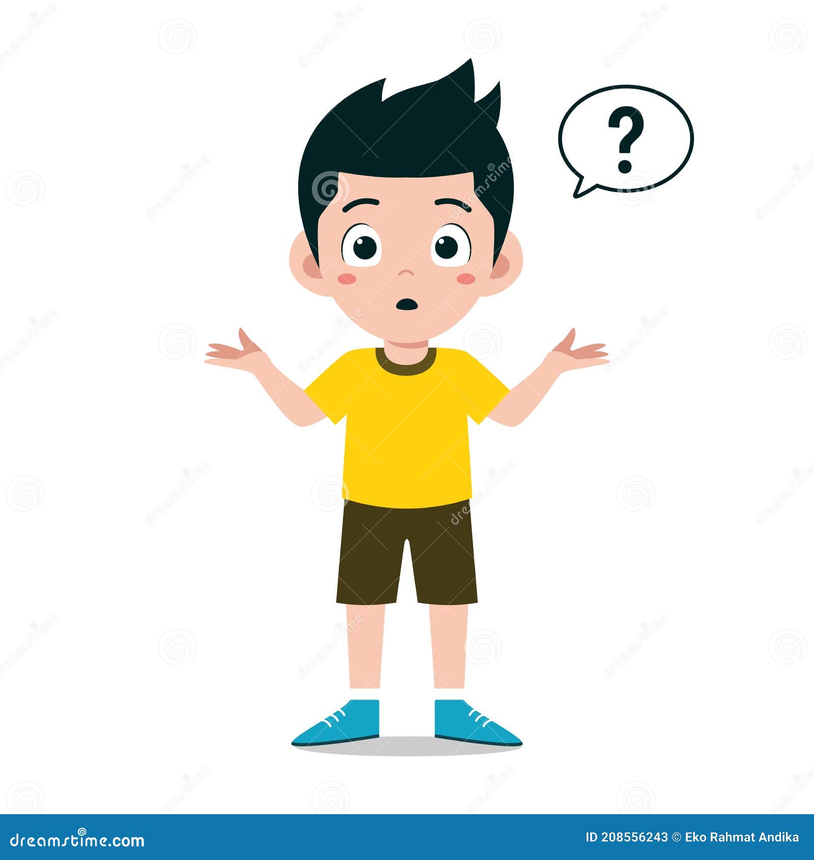 Vector Illustration of a Confused Child Stock Vector - Illustration of ...