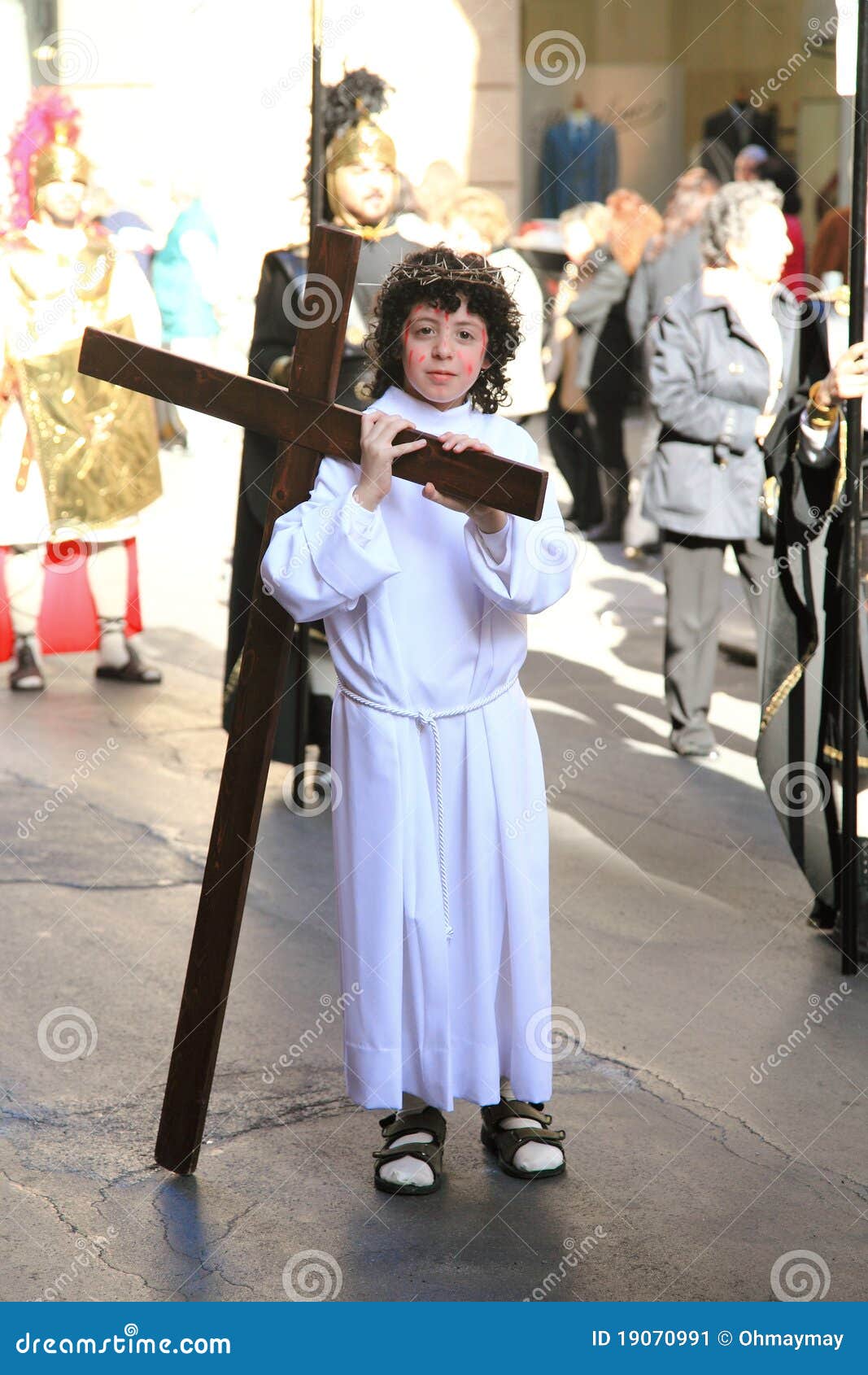 Child Acting As Jesus in Palermo Easter Parade Editorial Photo - Image ...