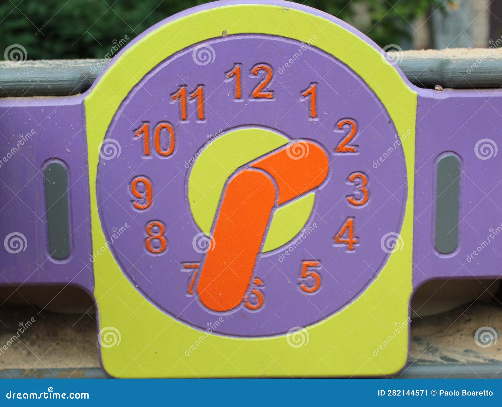 Child Adjusting Clock Toy. Kids Clock Toy Stock Image - Image of ...
