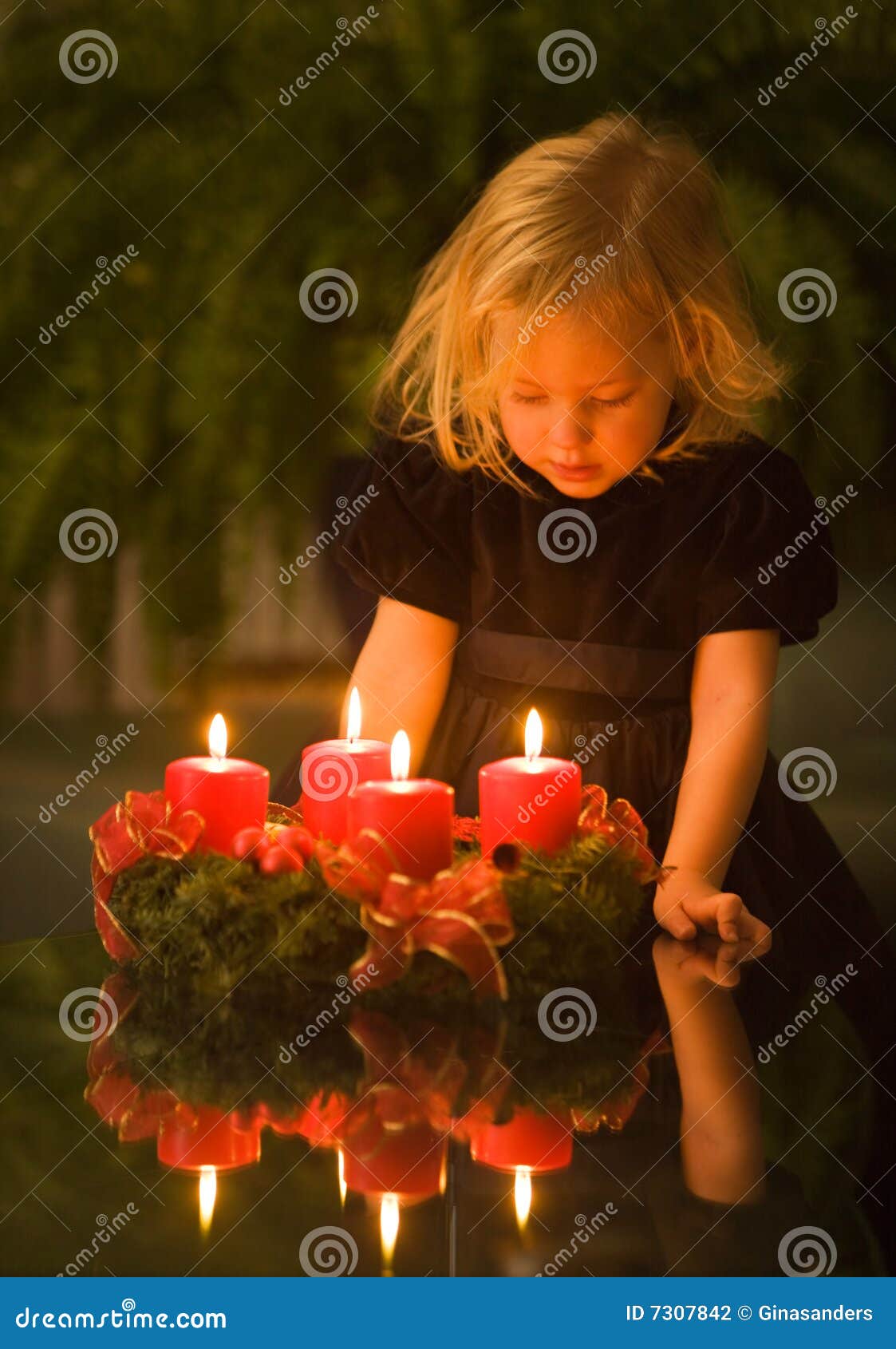 Child with Advent wreath stock photo. Image of wreath - 7307842