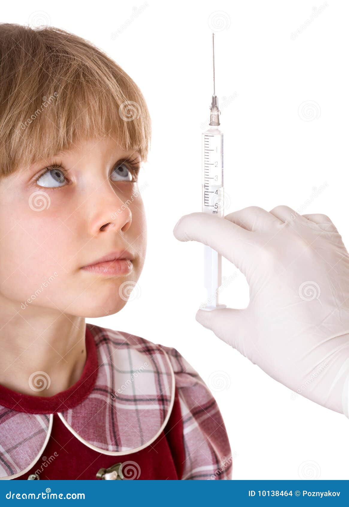 The Child Is Afraid Of A Syringe, The Girl Yells And Does Not Want To ...
