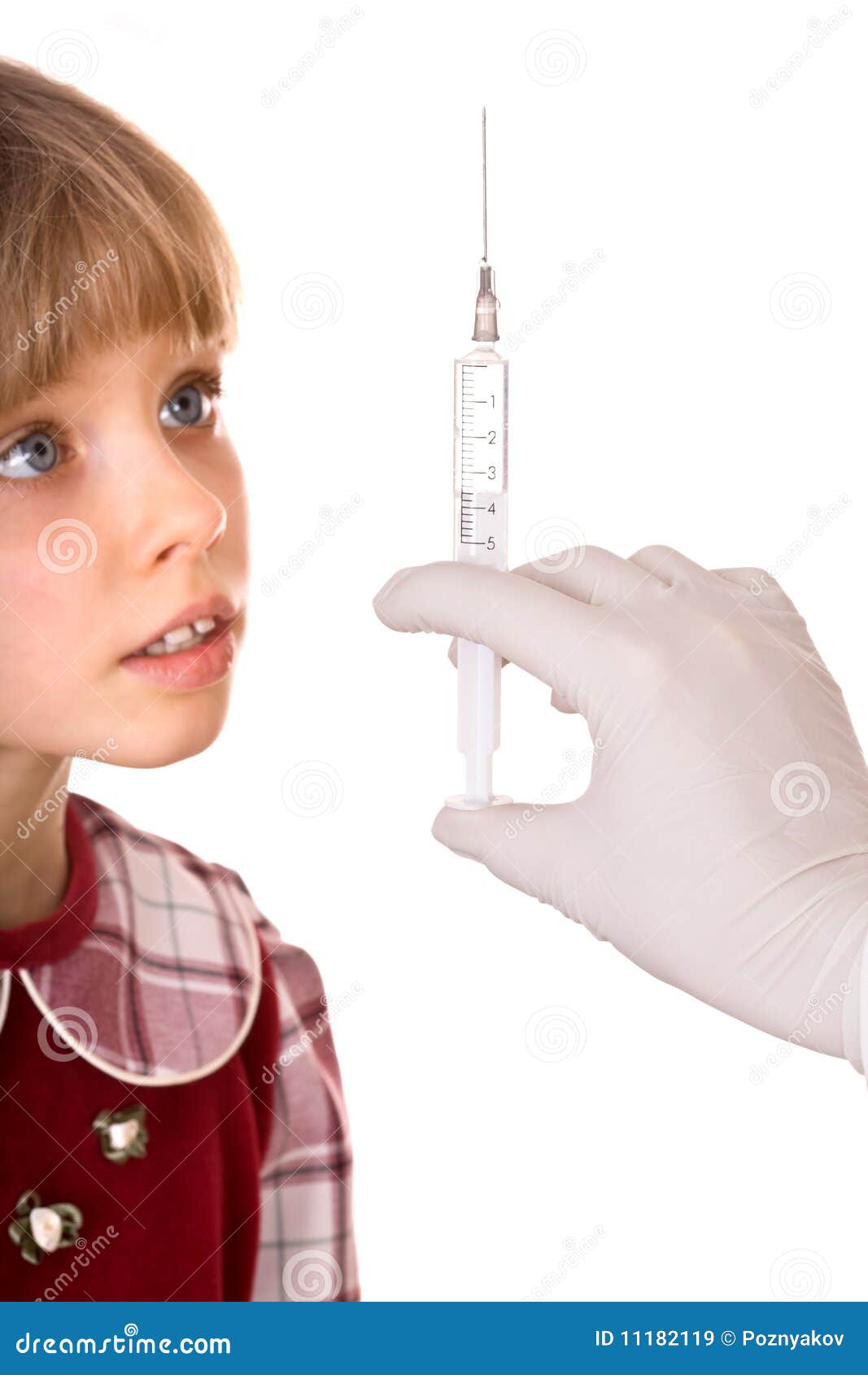 The Child Is Afraid To Be Vaccinated. The Nurse Makes An Antiviral ...