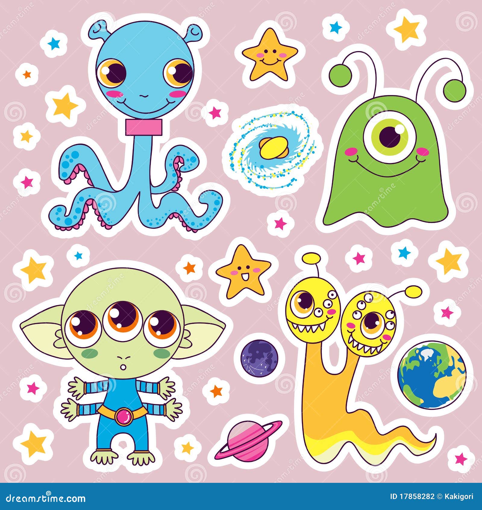 Child Alien Monsters stock vector. Illustration of smile - 17858282