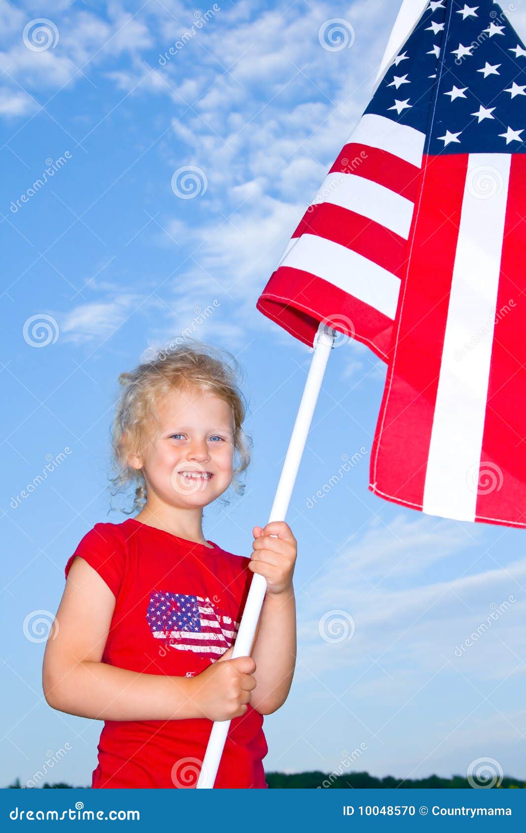 Child with American flag. stock photo. Image of strength - 10048570