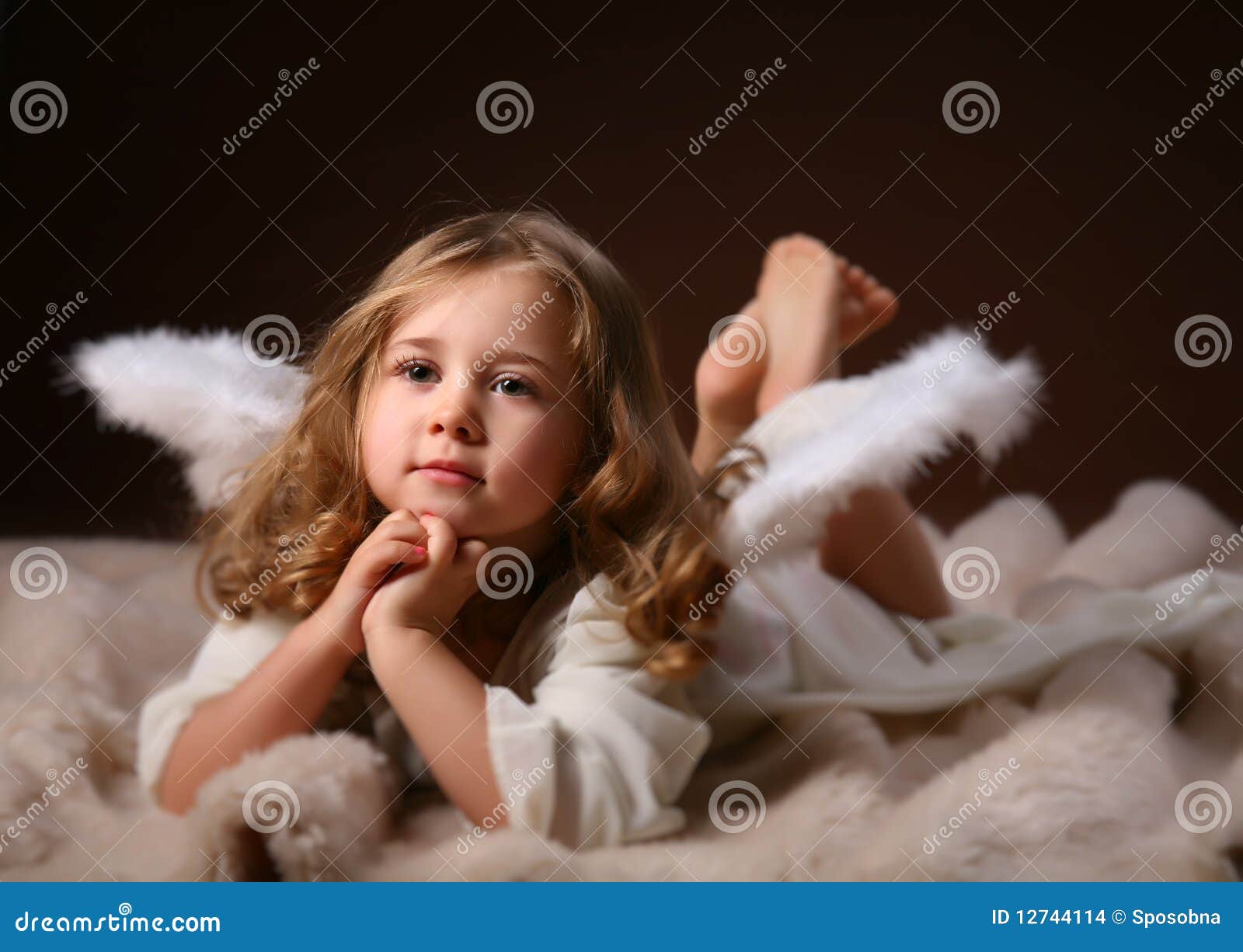 The child-angel stock photo. Image of hair, cute, females - 12744114