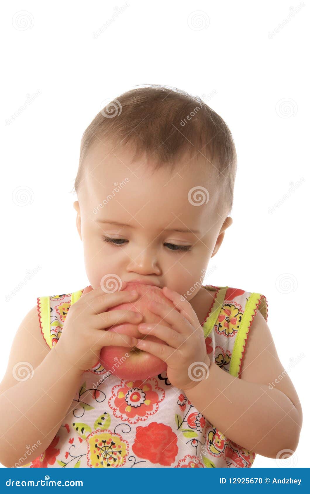 Child & apple stock photo. Image of toddler, childhood - 12925670