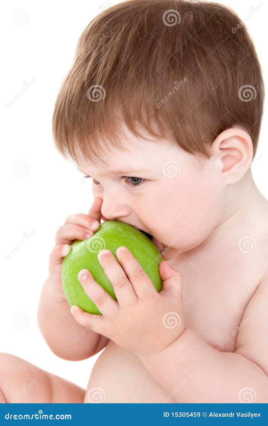 The child with an apple stock image. Image of face, small - 15305459