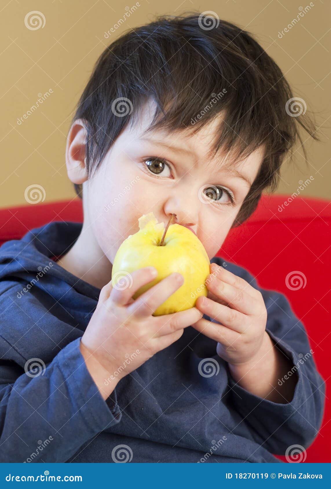Child with apple stock image. Image of cute, caucasian - 18270119