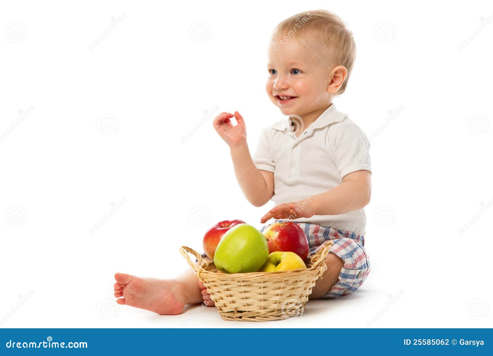 Child with apple stock photo. Image of yellow, male, playing - 25585062