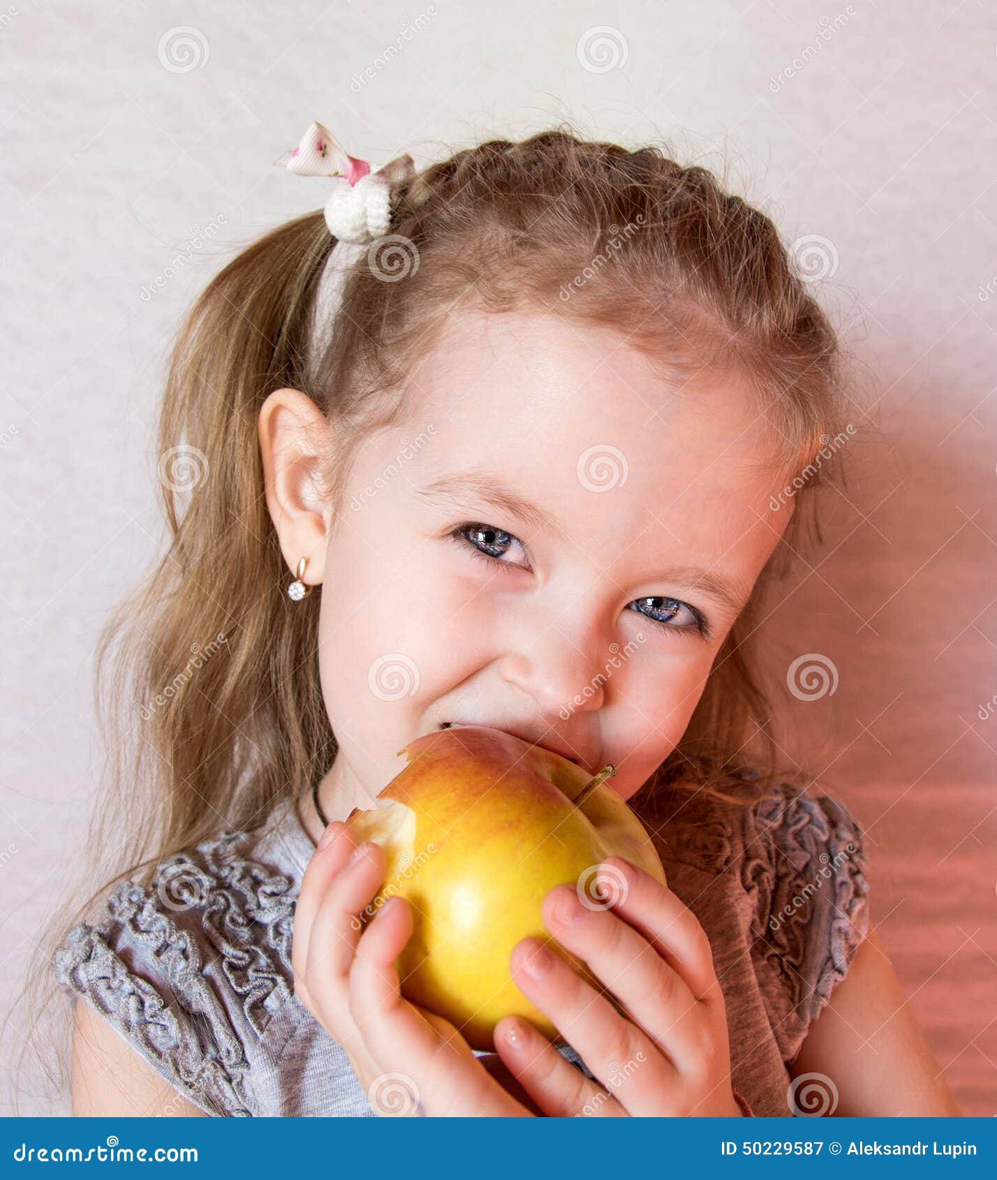 Child with apple stock image. Image of fruits, children - 50229587