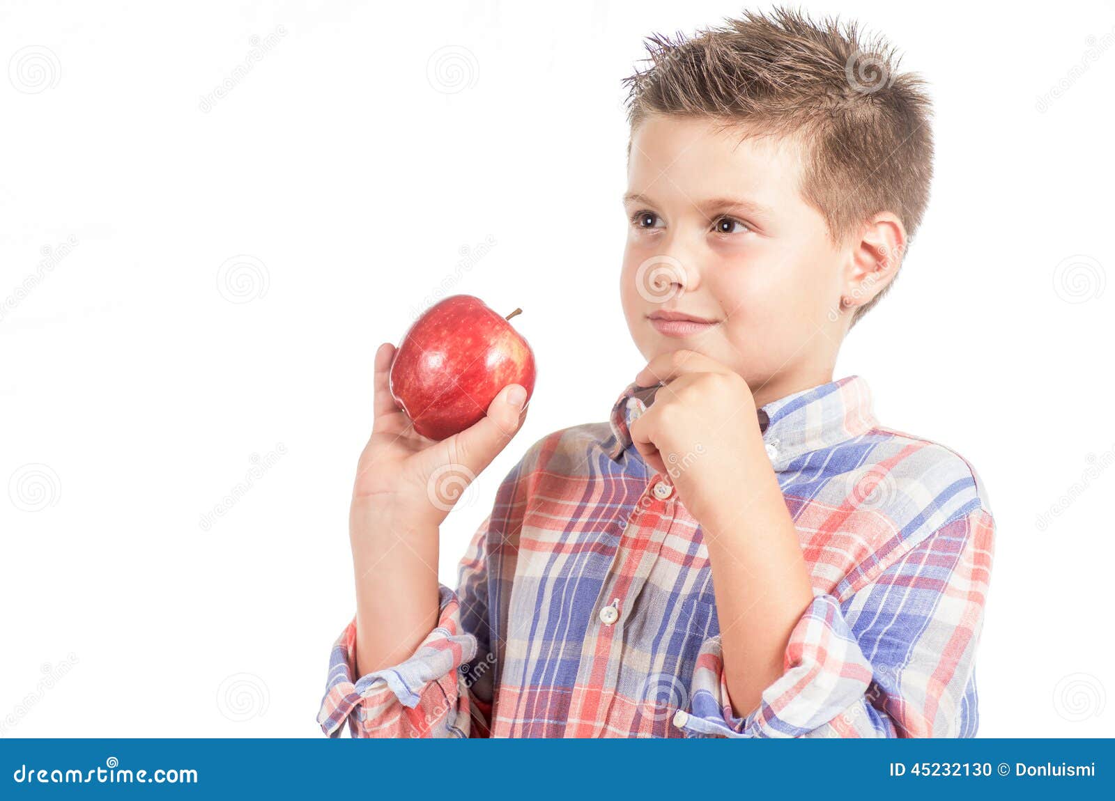 Child with apple stock photo. Image of leaf, freshness - 45232130