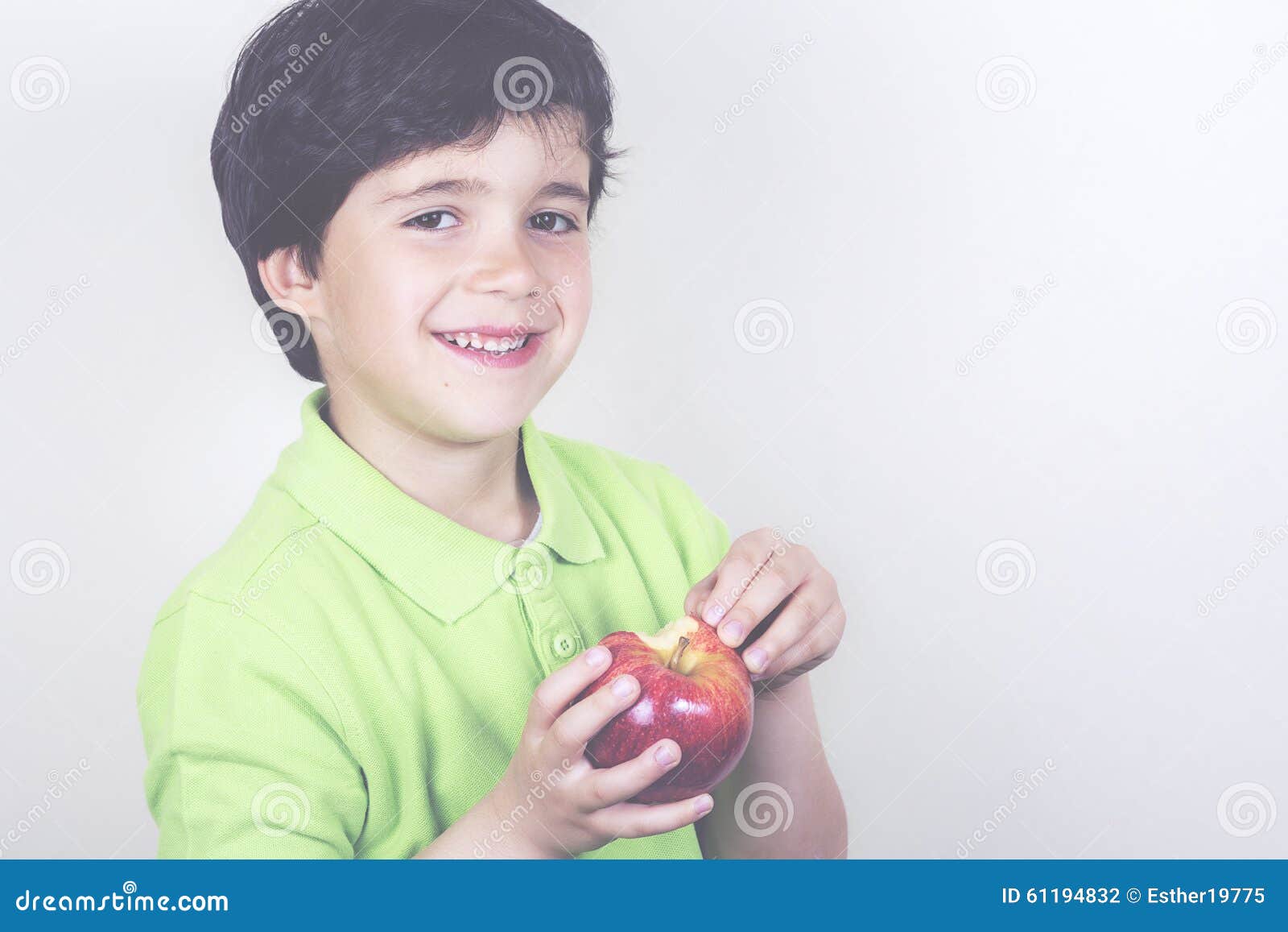 Child with apple stock photo. Image of juice, happiness - 61194832