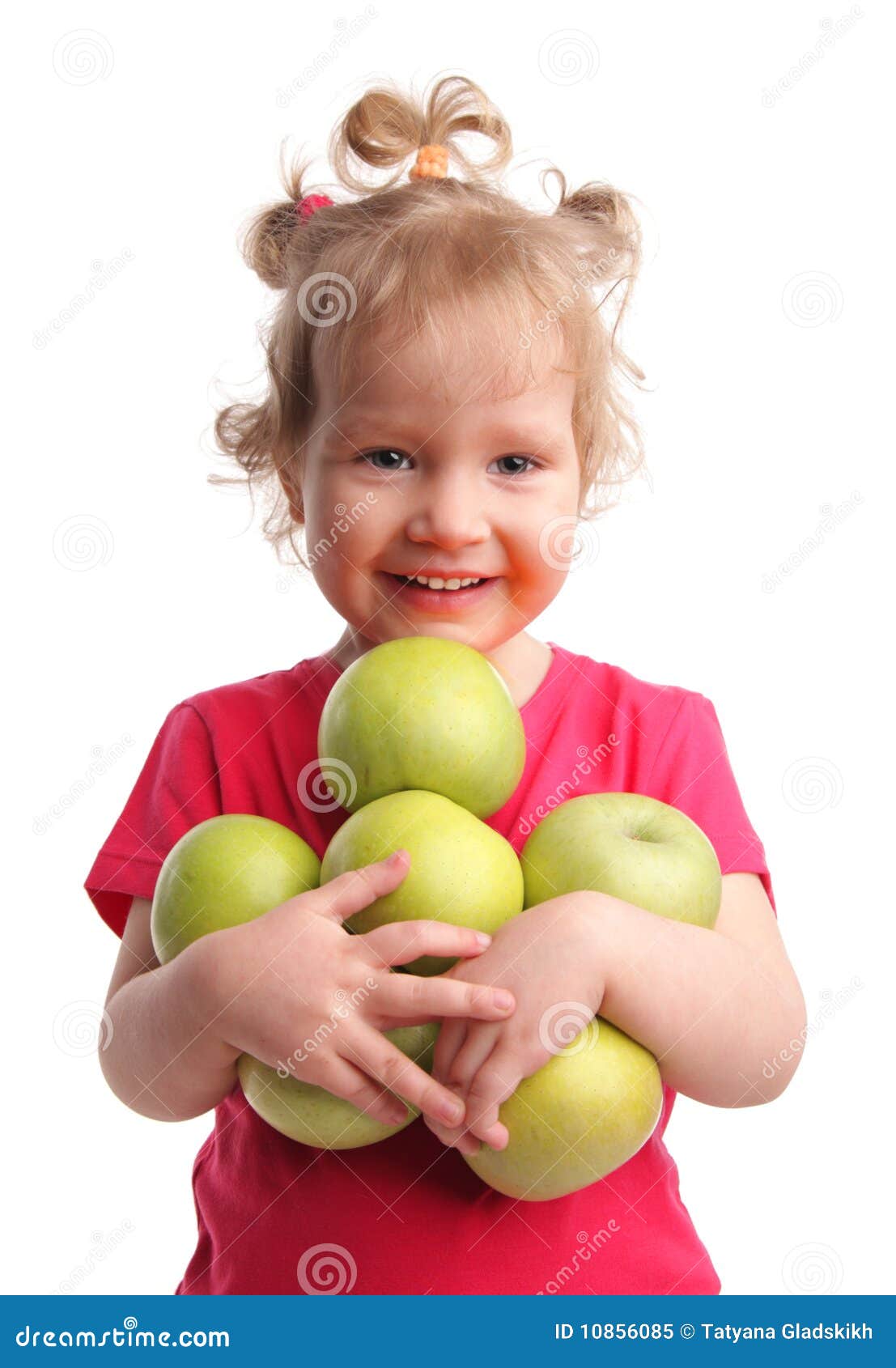 Child with apples stock image. Image of camera, childhood - 10856085