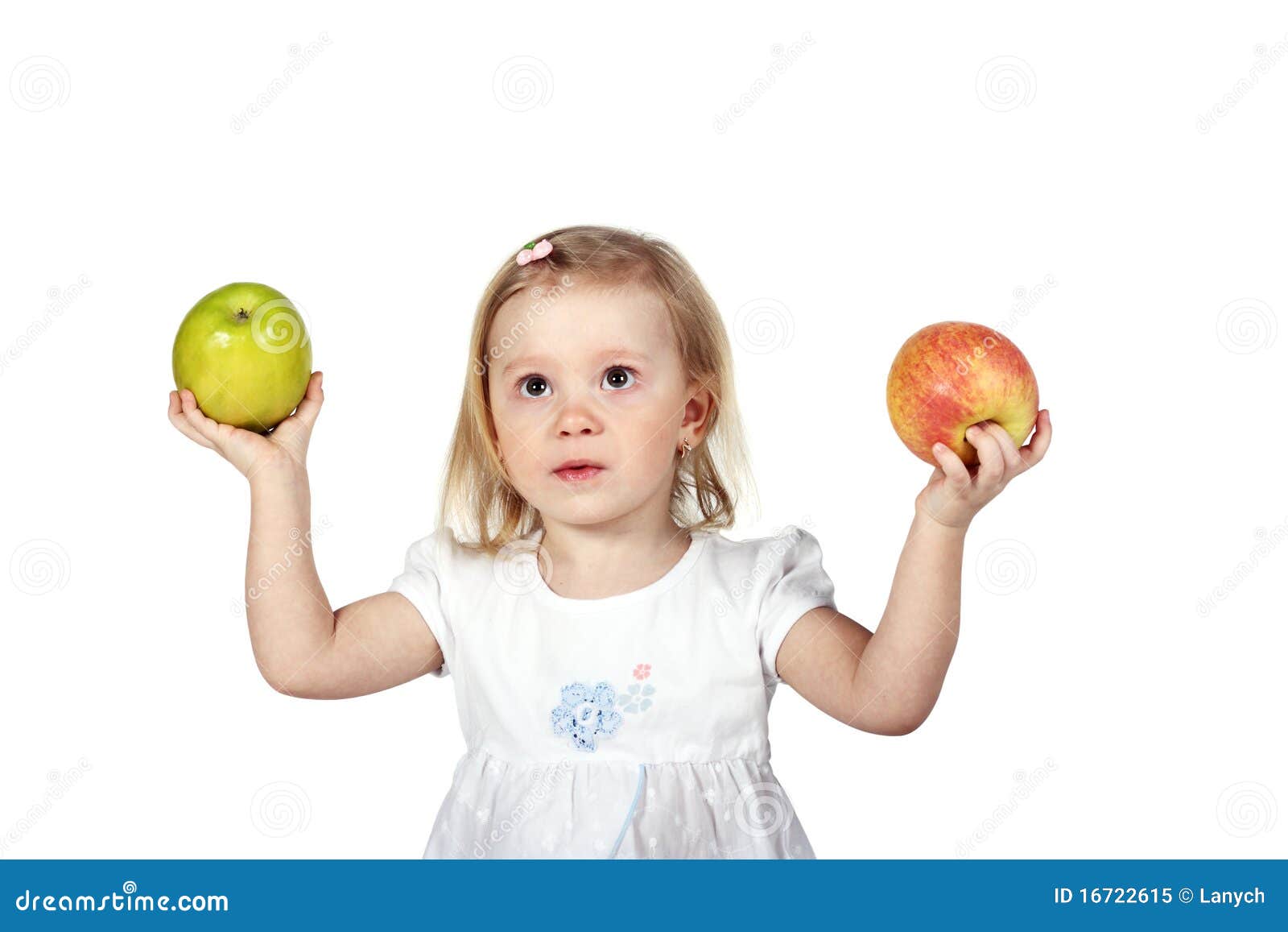 Child with apples stock image. Image of green, expression - 16722615