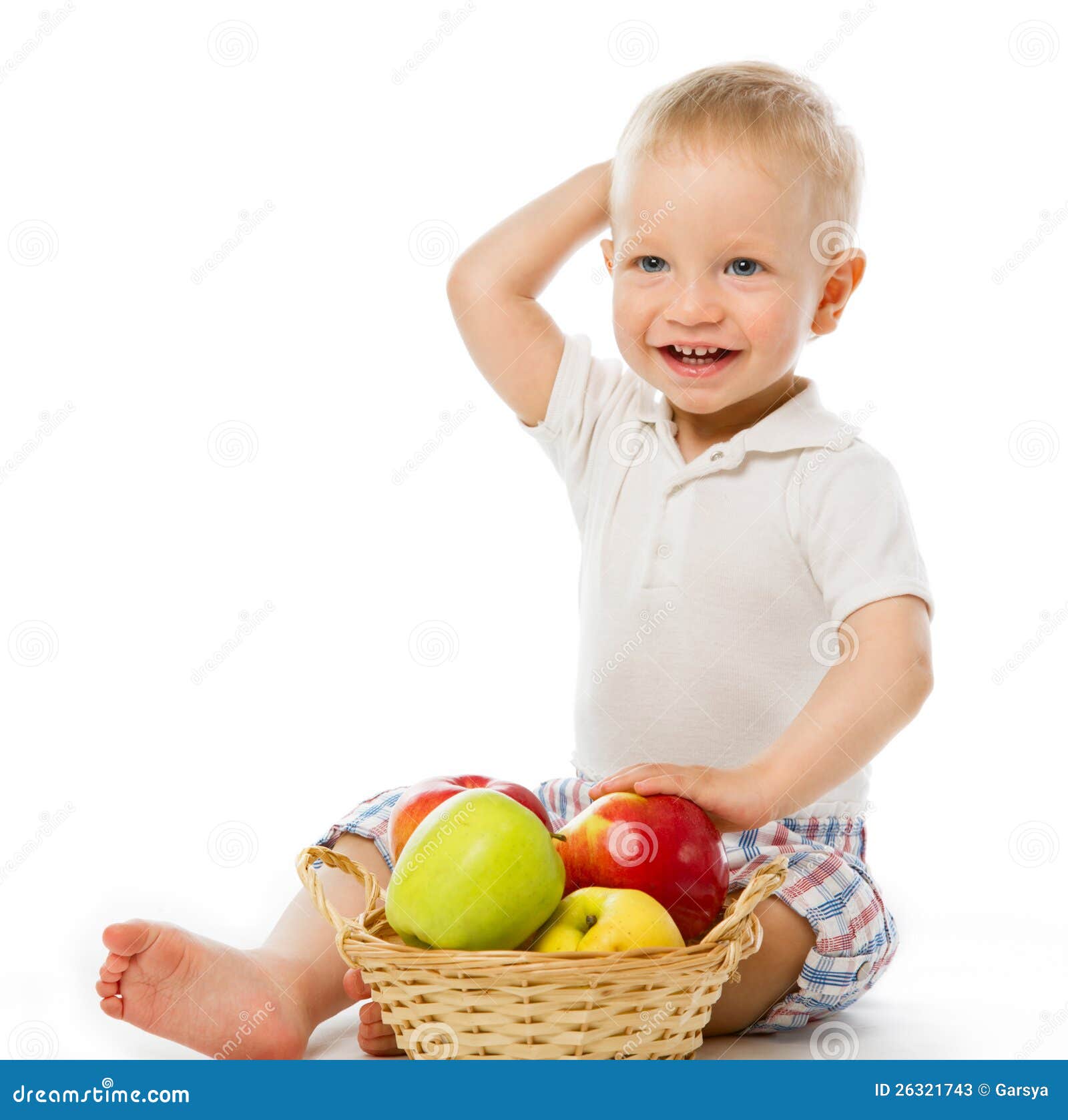 Child with apples stock image. Image of pretty, gesture - 26321743