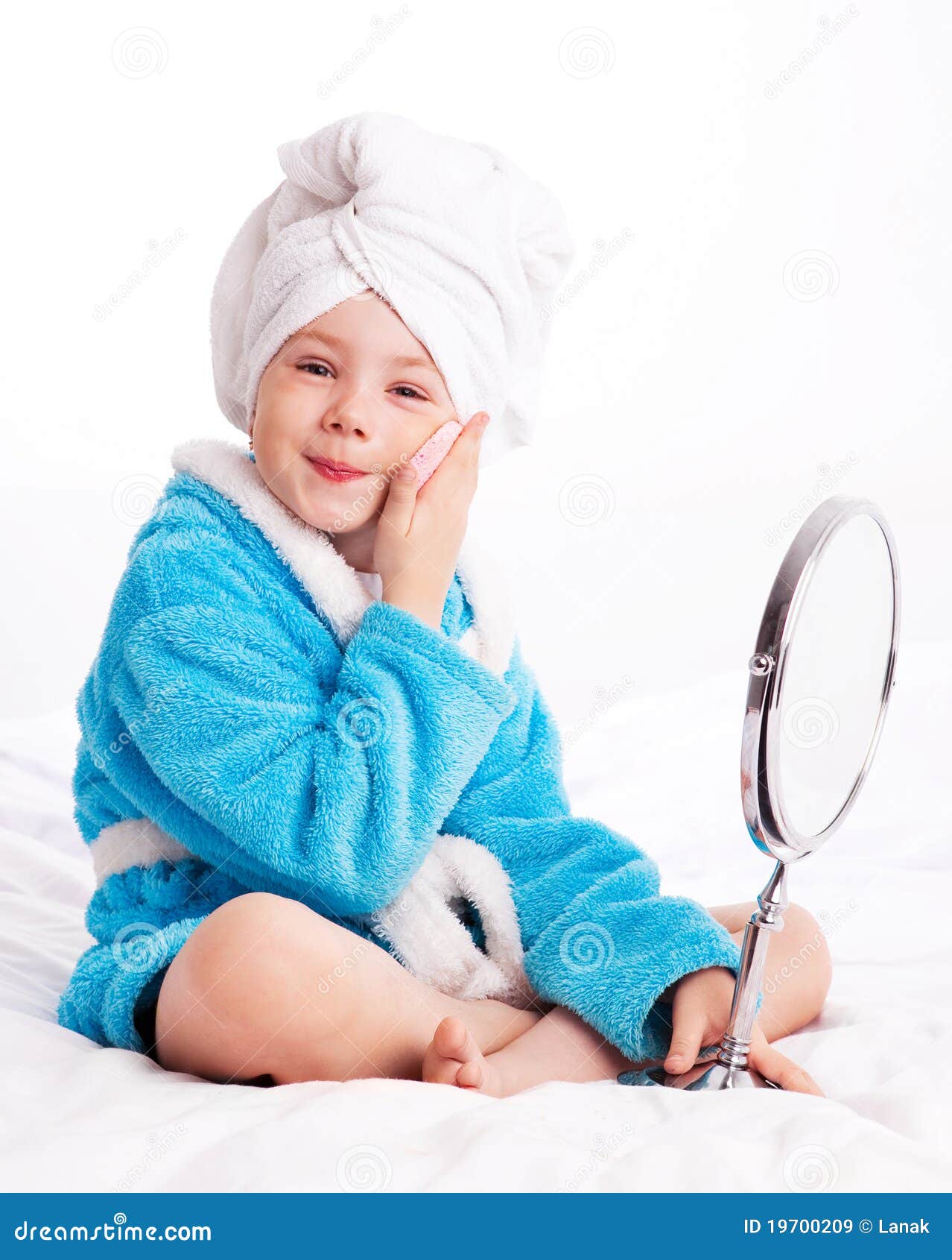 Child applying makeup stock image. Image of happiness - 19700209