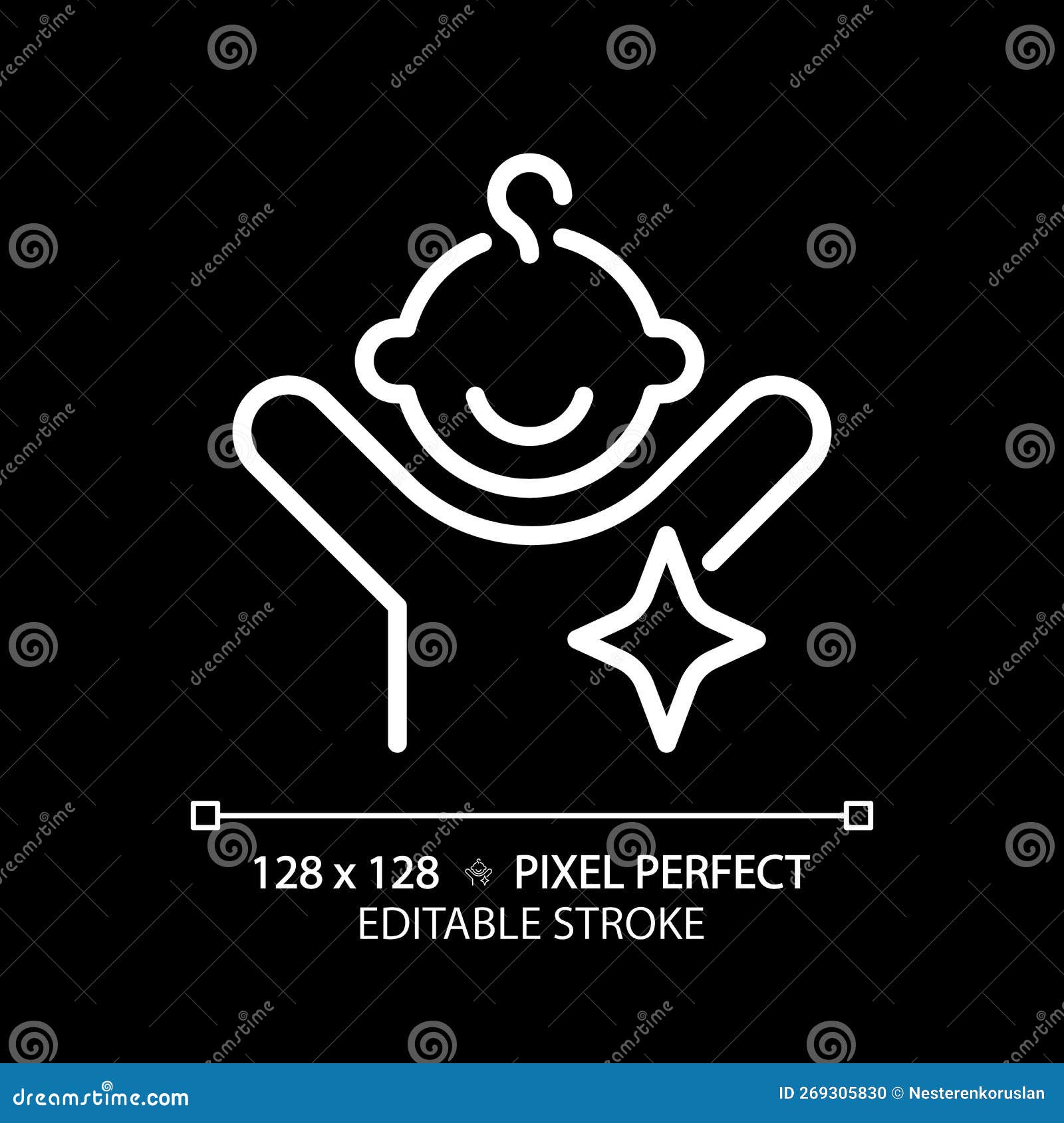 Child Archetype Pixel Perfect Linear Icon Royalty-Free Cartoon ...