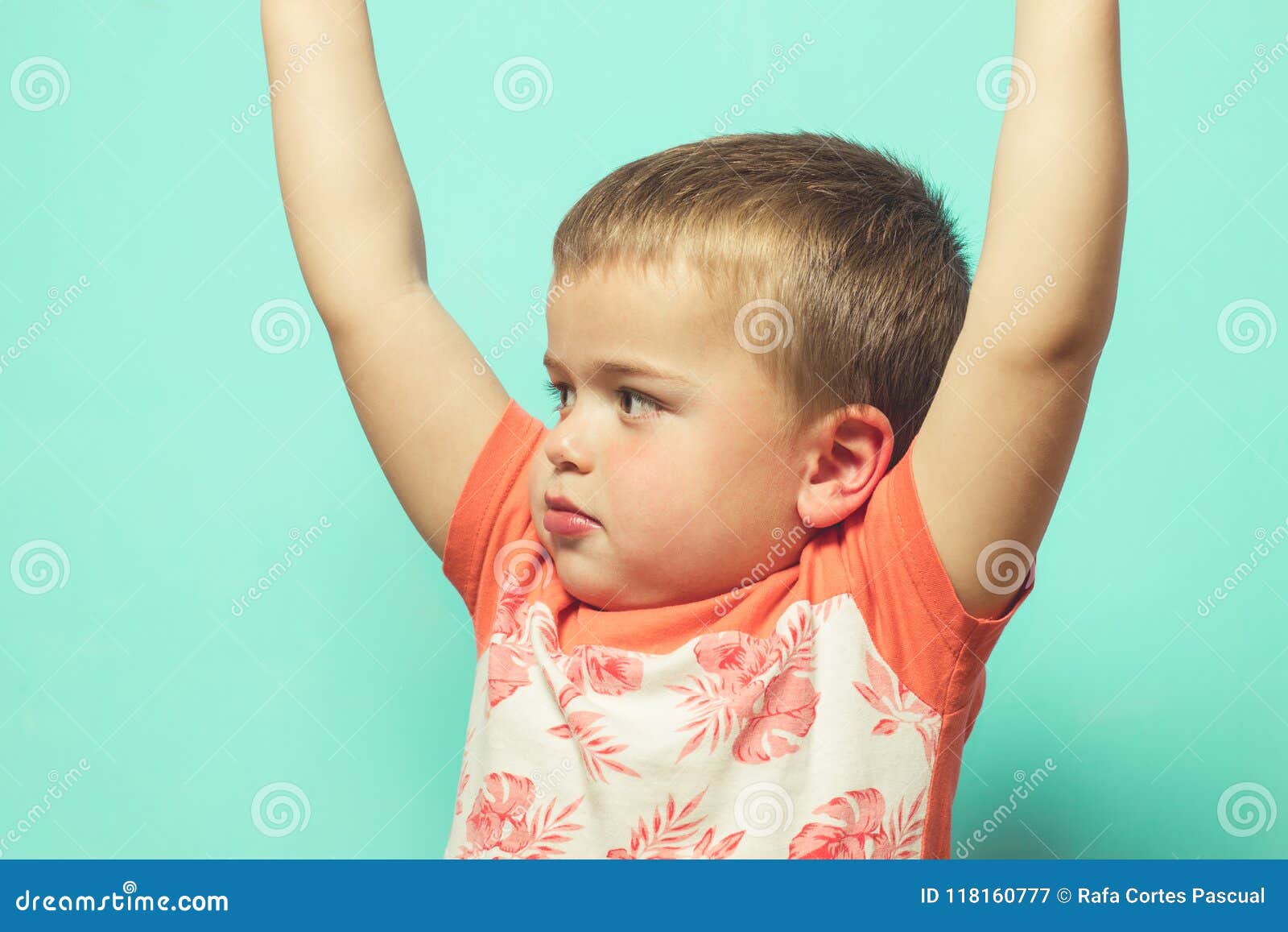 Child with arms raised stock image. Image of show, background - 118160777