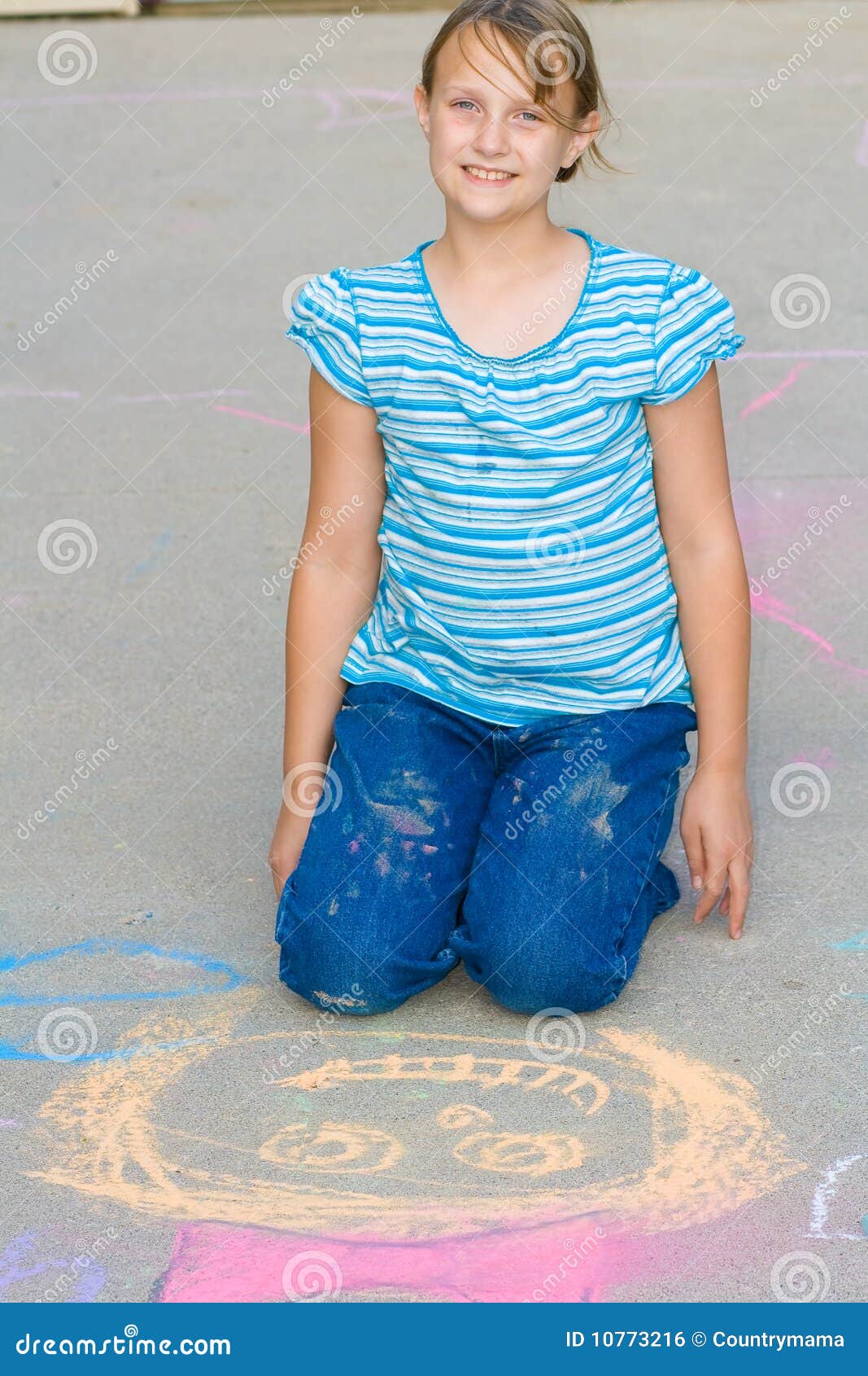 Child with art. stock photo. Image of face, girl, chalk - 10773216