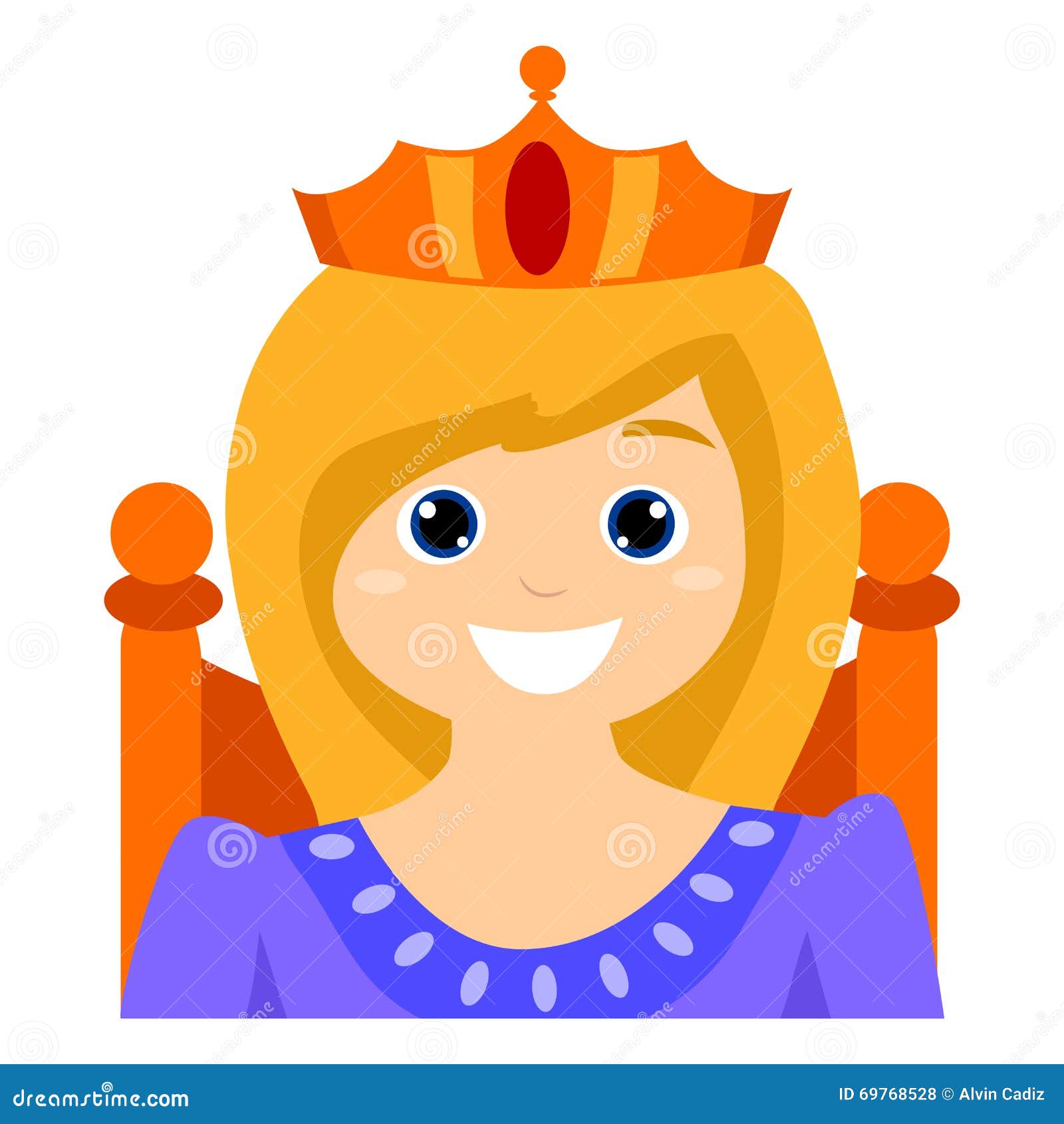 Child as a Queen stock vector. Illustration of crown - 69768528