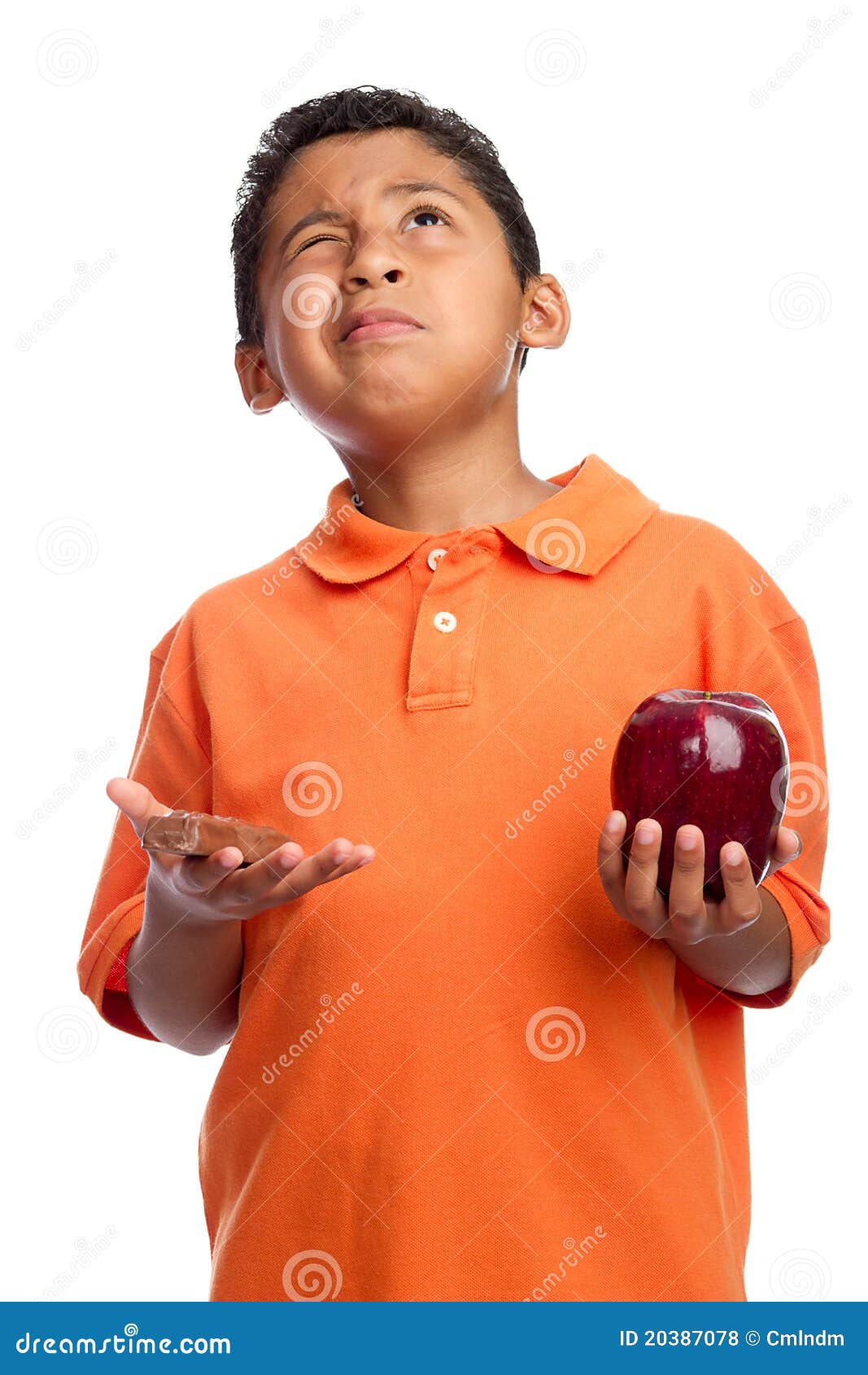 Child Asking for Wisdom To Choose Food Stock Photo - Image of candy ...