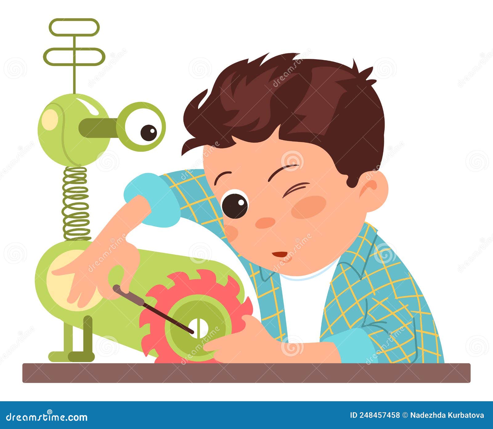 Men Assemble Robot According Instruction. Vector. | CartoonDealer.com ...