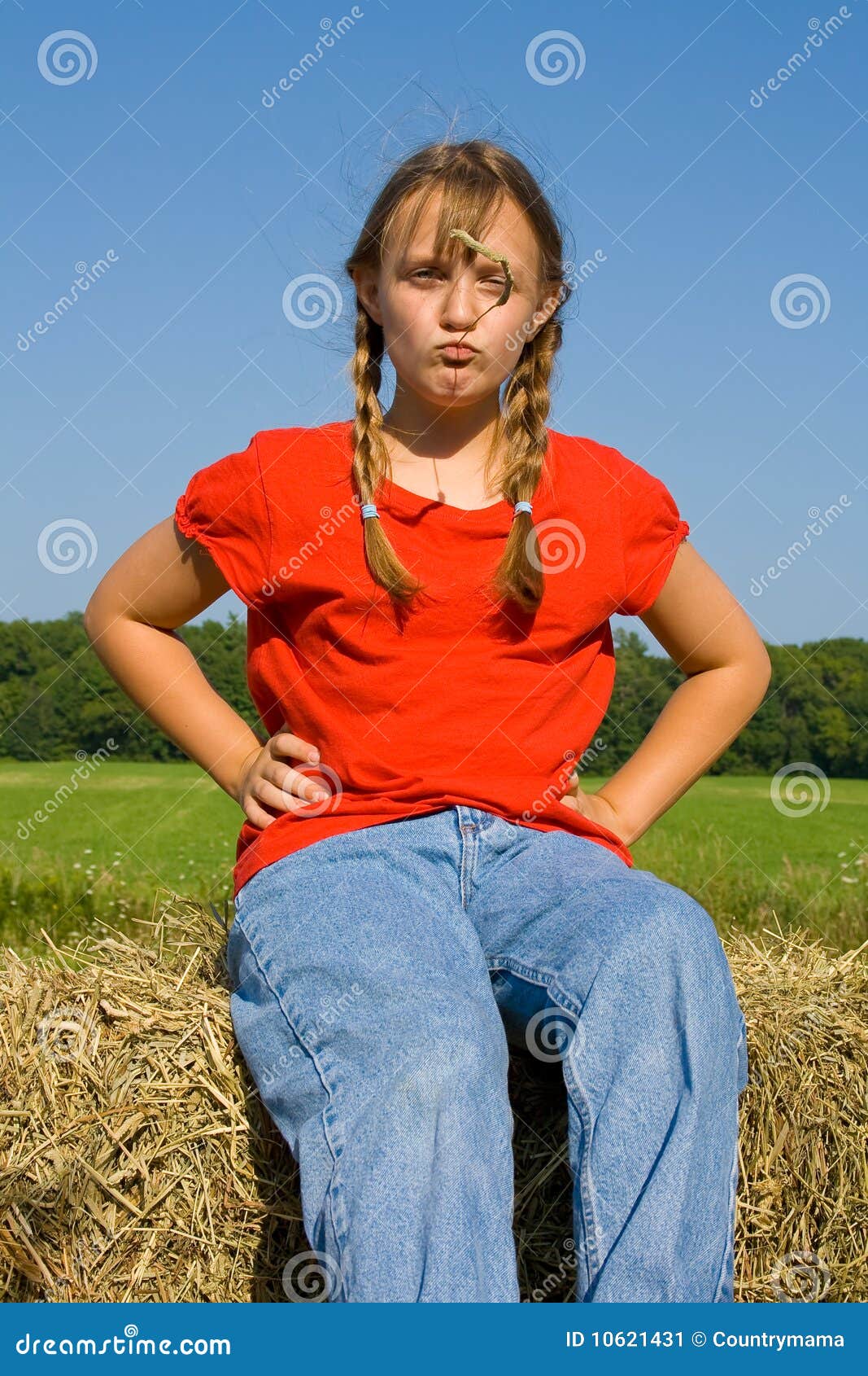 Child with attitude. stock image. Image of farm, sitting - 10621431