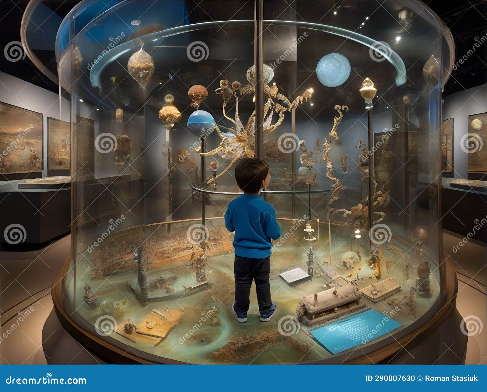 A Child in Awe of a Mesmerizing Scientific Discovery in a Museum. AI ...