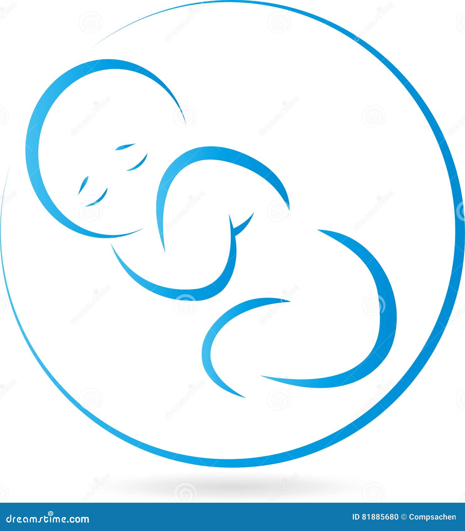 Baby In Circle With Leaves, Logo Design. Motherhood, Childbearing And ...