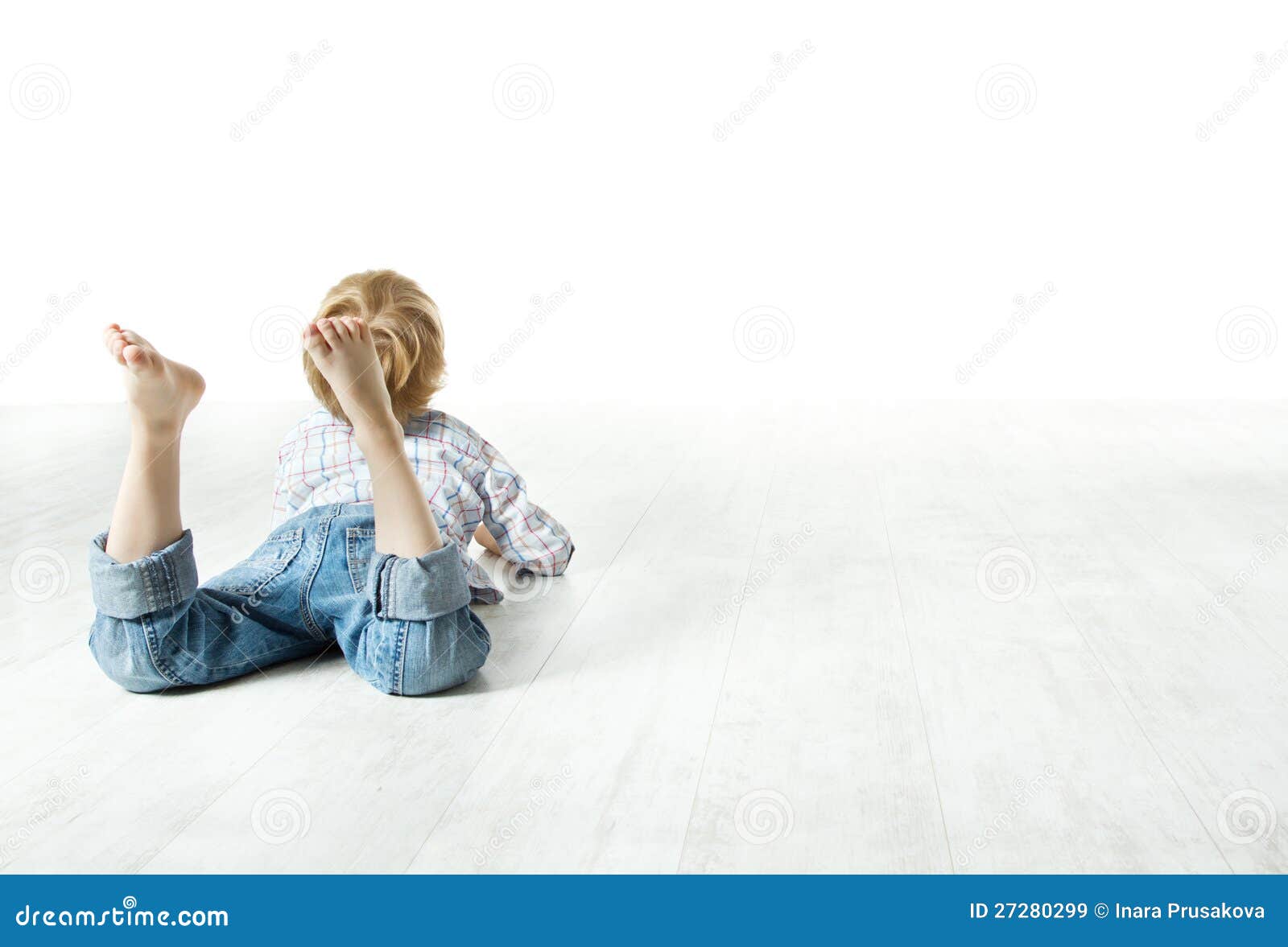Child Back Lying Down, Looking Forward Stock Image - Image of idea ...